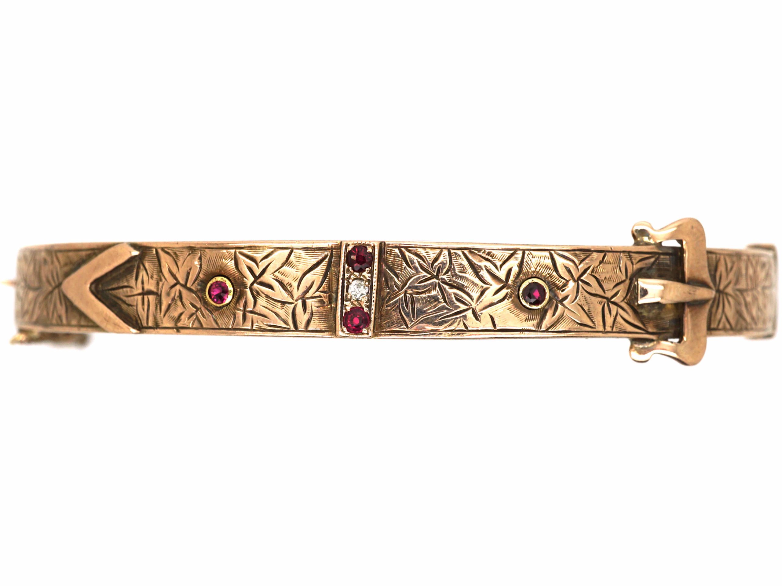 9ct Gold Buckle Bangle (184S) | The Antique Jewellery Company