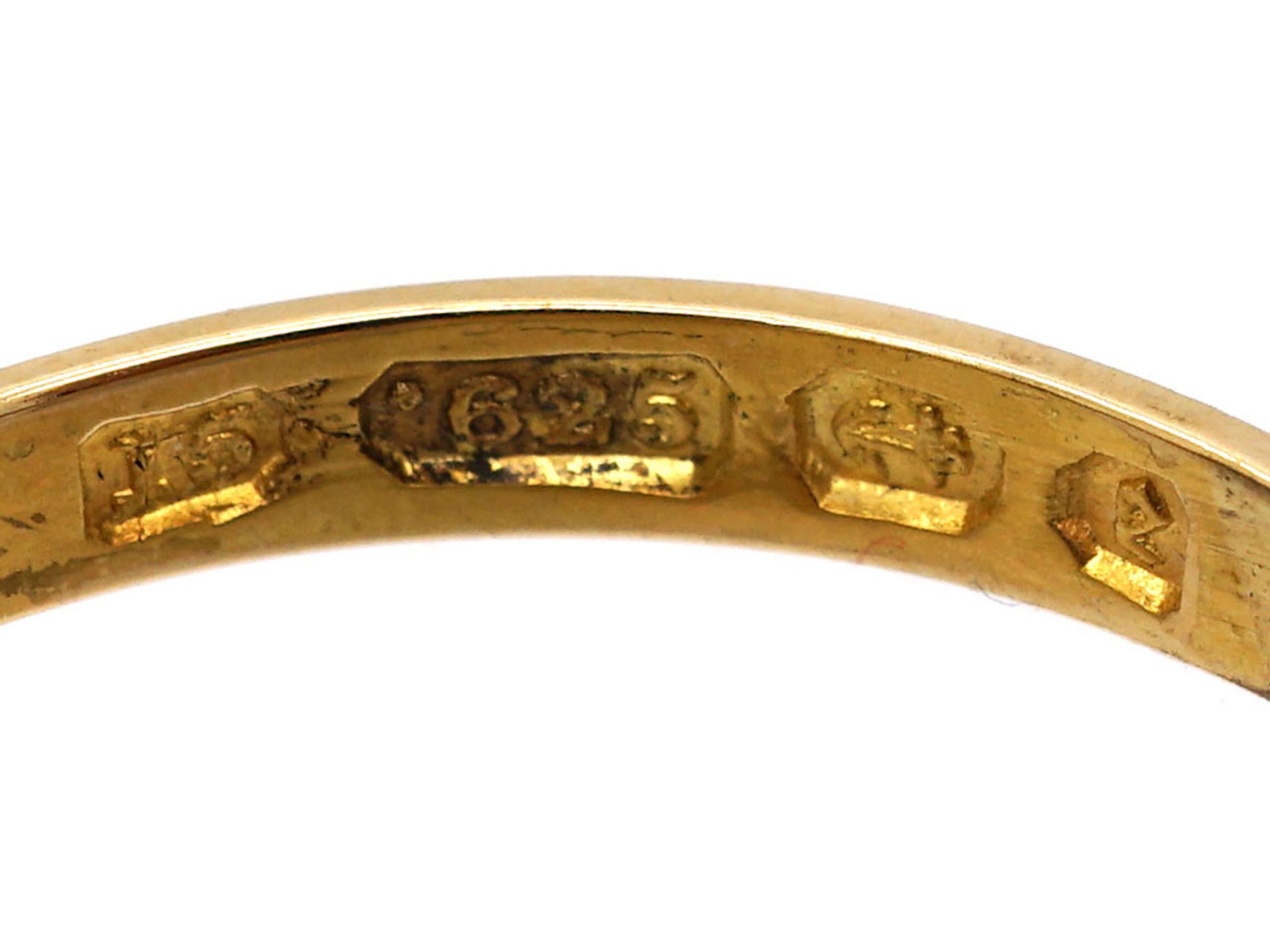 Victorian 15ct Gold, Five Stone Almandine Garnet Ring with Engraved ...