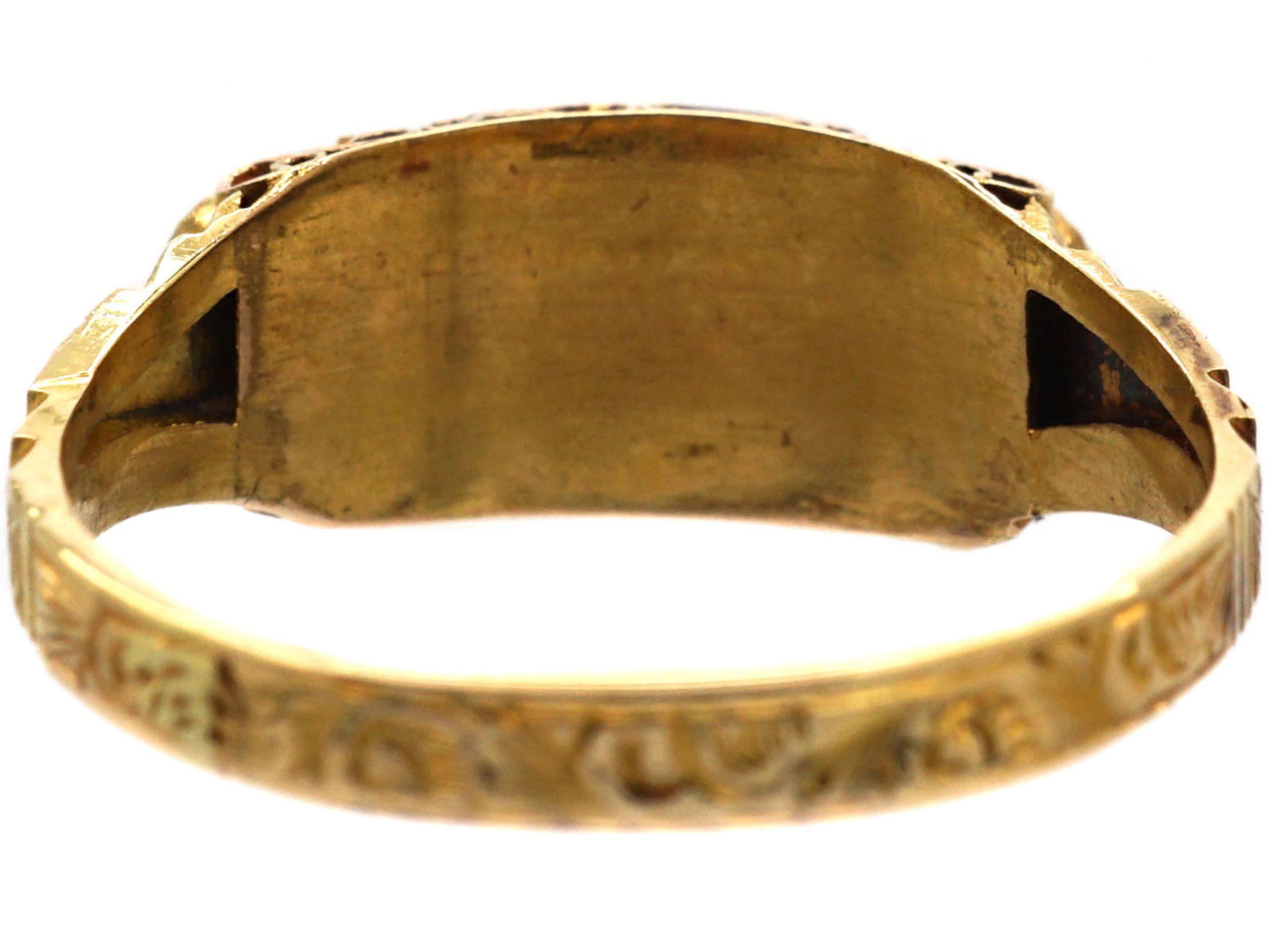 Victorian 15ct Gold, Five Stone Almandine Garnet Ring with Engraved ...