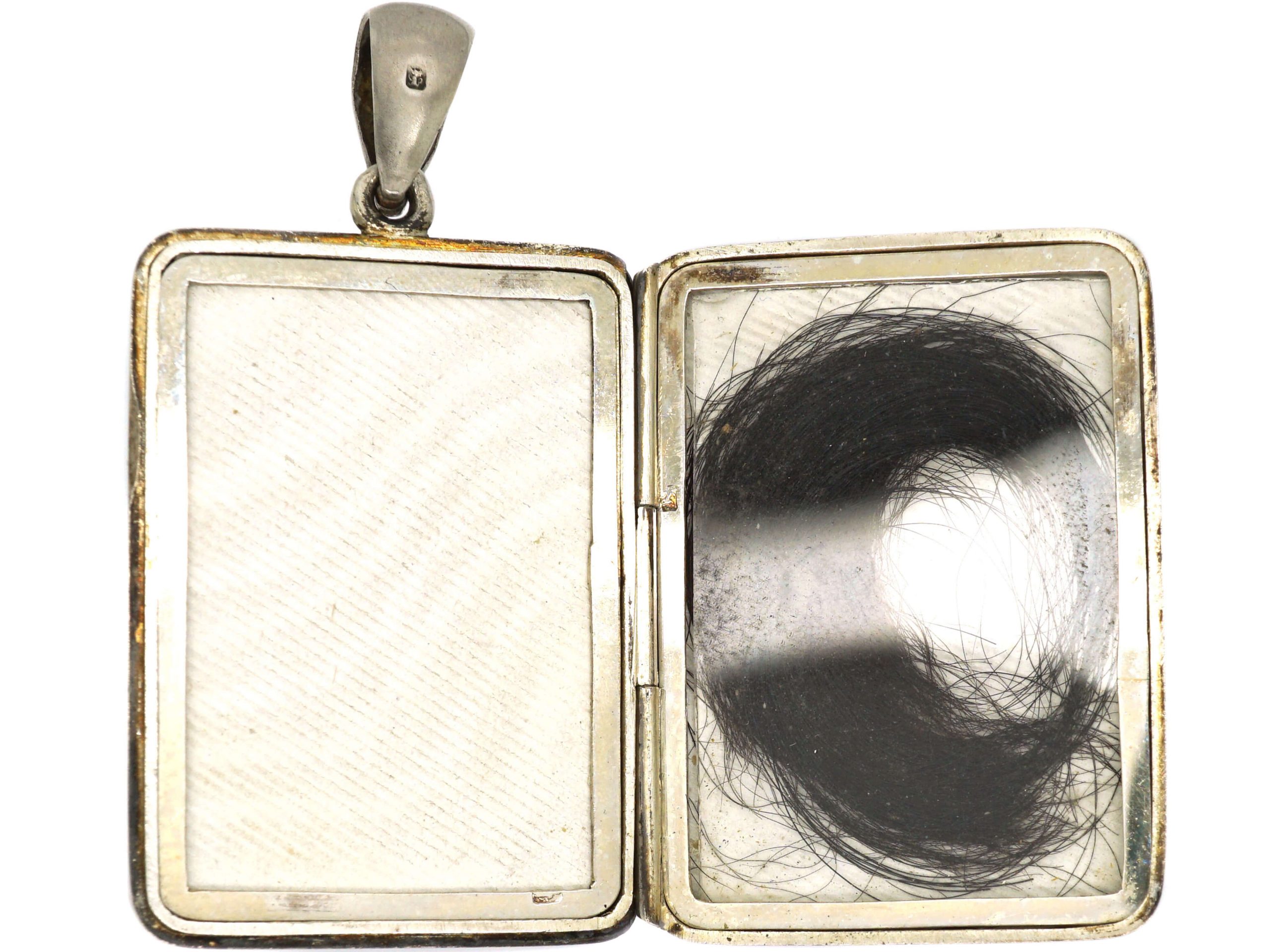 Victorian Silver Rectangular Shaped Locket with Aesthetic Period Detail ...