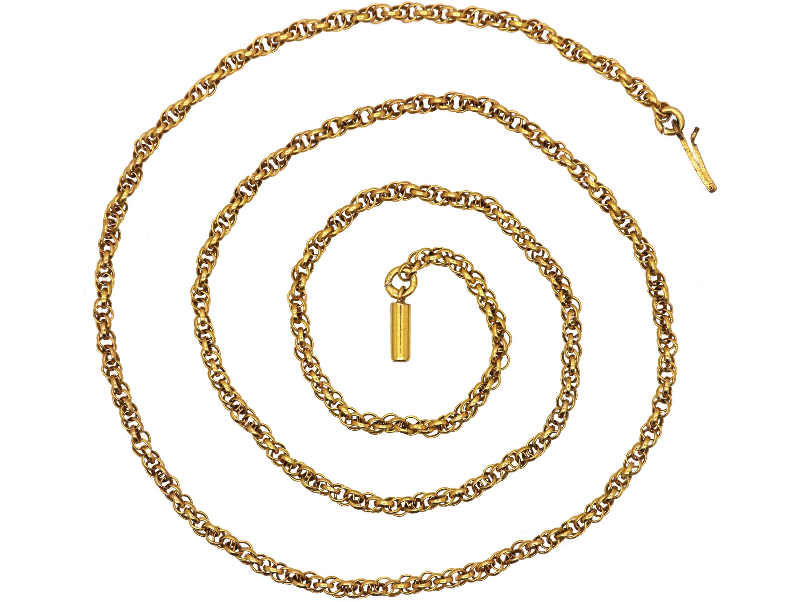 Edwardian 9ct Gold Ornate Chain with Barrel Clasp (84S) | The Antique ...