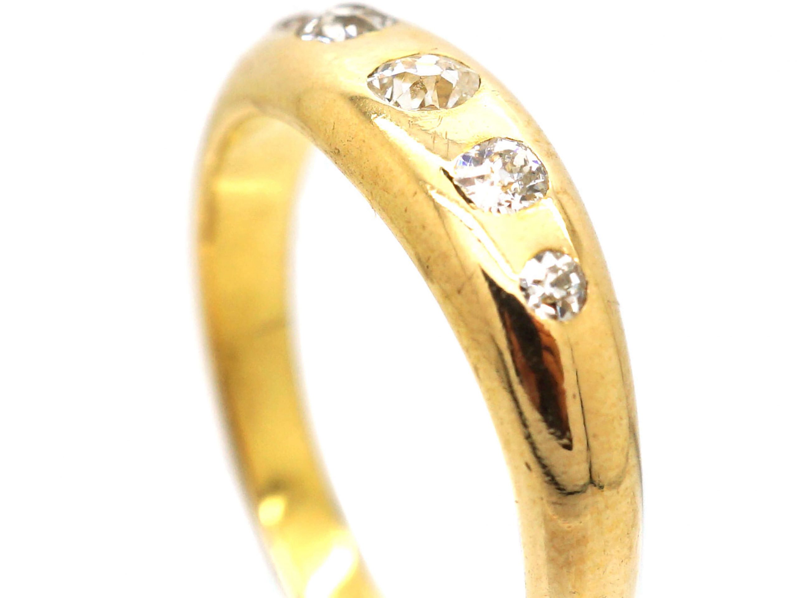 Victorian 18ct Gold, Five Stone Rub Over Set Diamond Ring (29S) | The ...