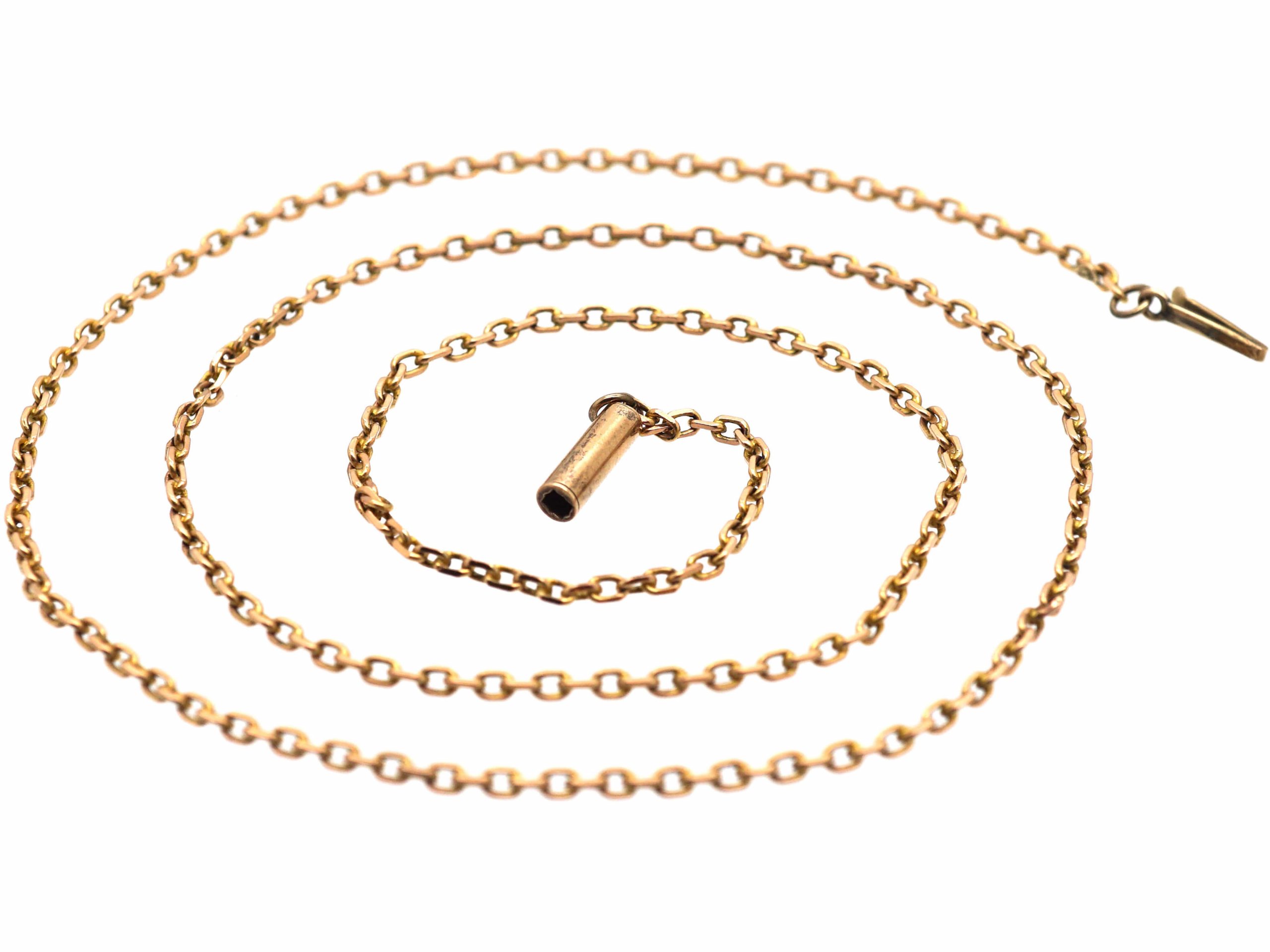 Edwardian 9ct Gold Trace Link Chain with Barrel Clasp (104S) | The ...