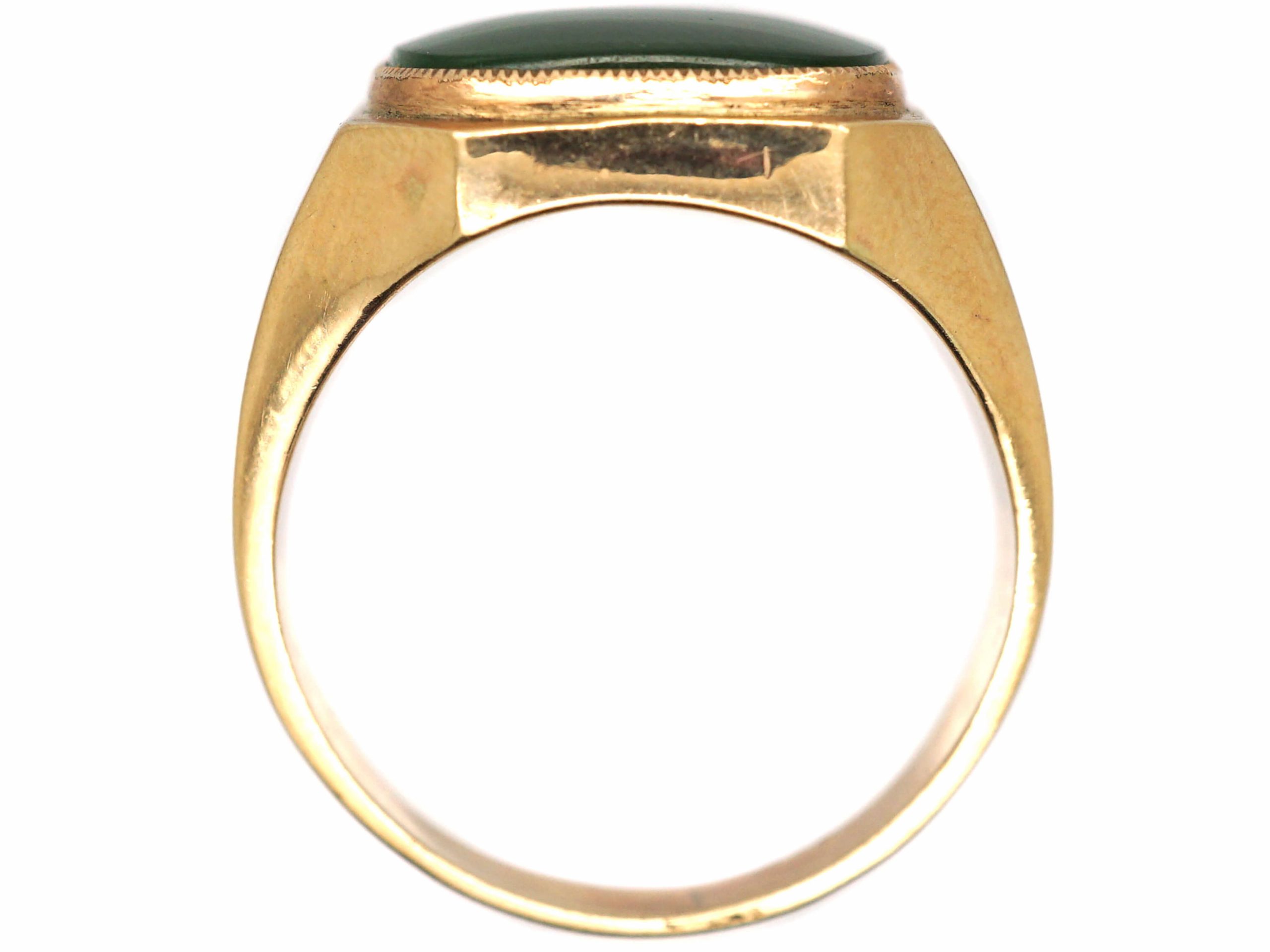 Retro 18ct Gold & Nephrite Signet Ring (920R) | The Antique Jewellery ...