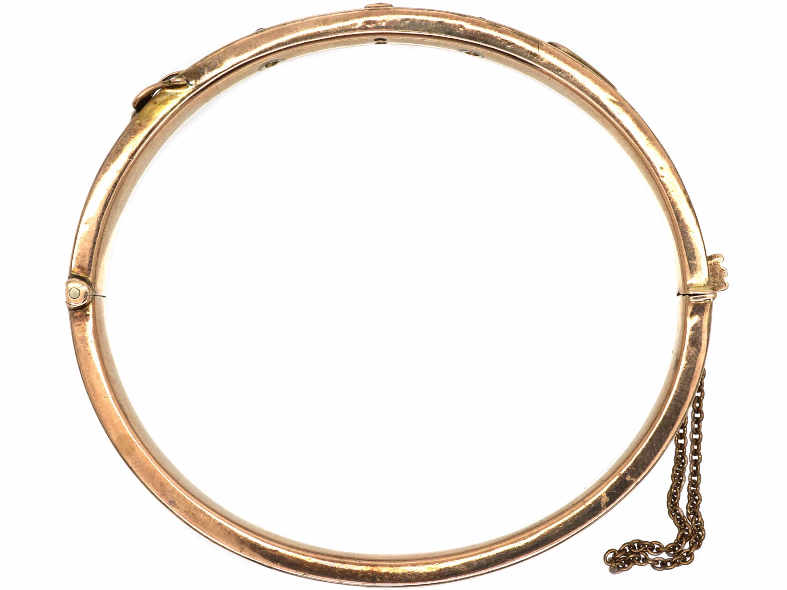 9ct Gold Buckle Bangle (184S) | The Antique Jewellery Company