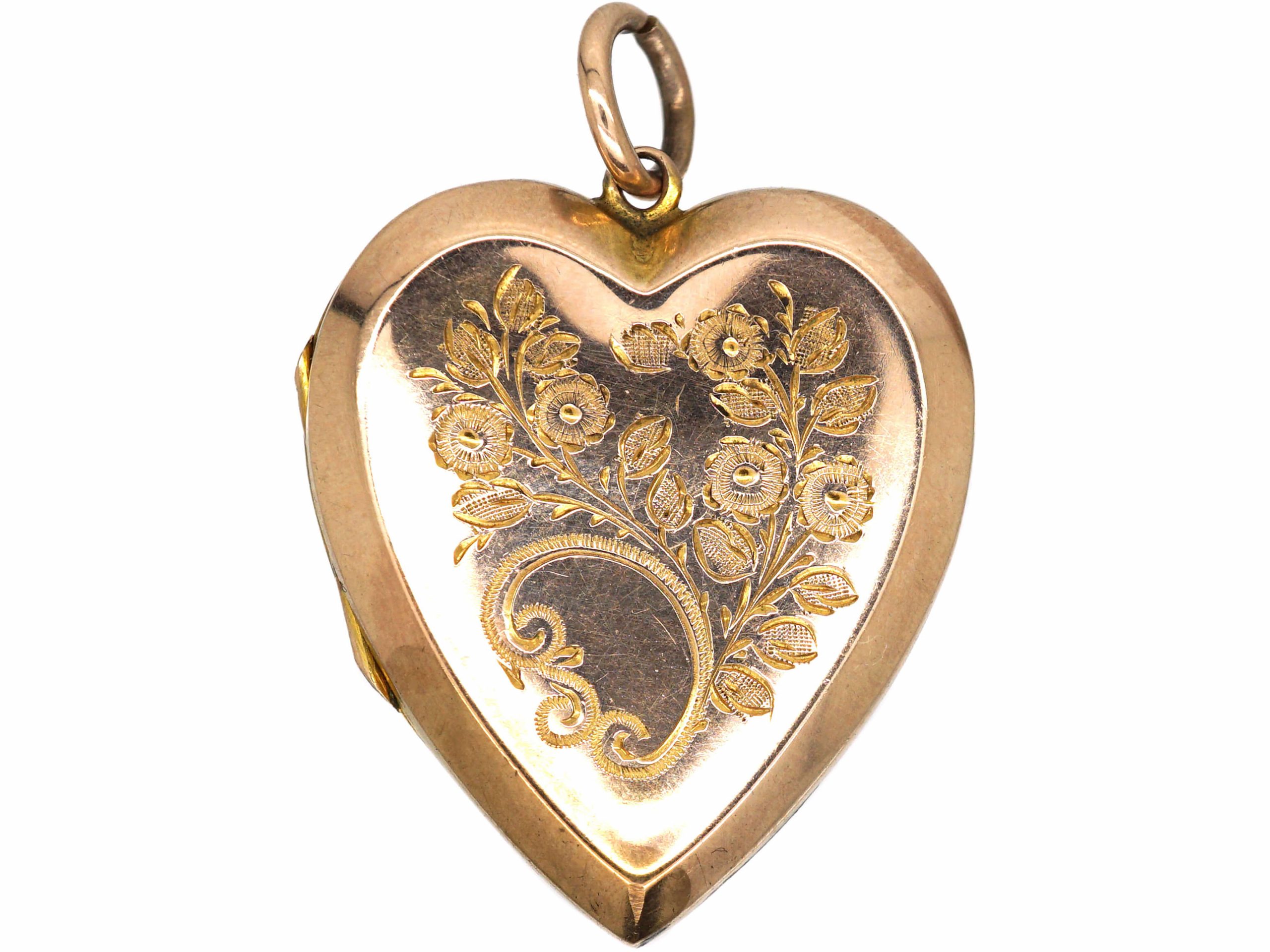 Edwardian 9ct Back & Front Heart Shaped Locket (153S) | The Antique ...