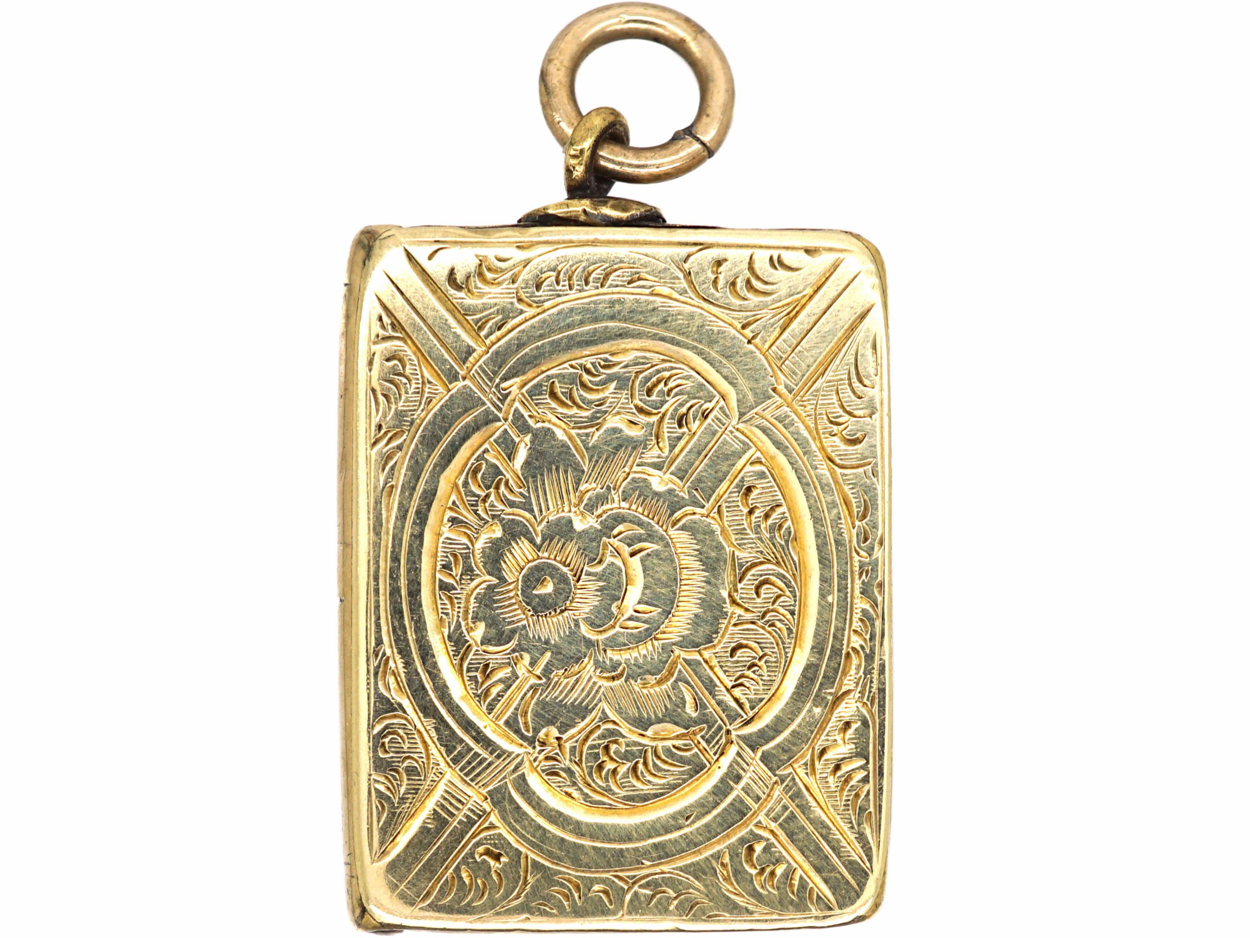 Victorian 9ct Back & Front Book Locket with Engraved Detail (282S ...