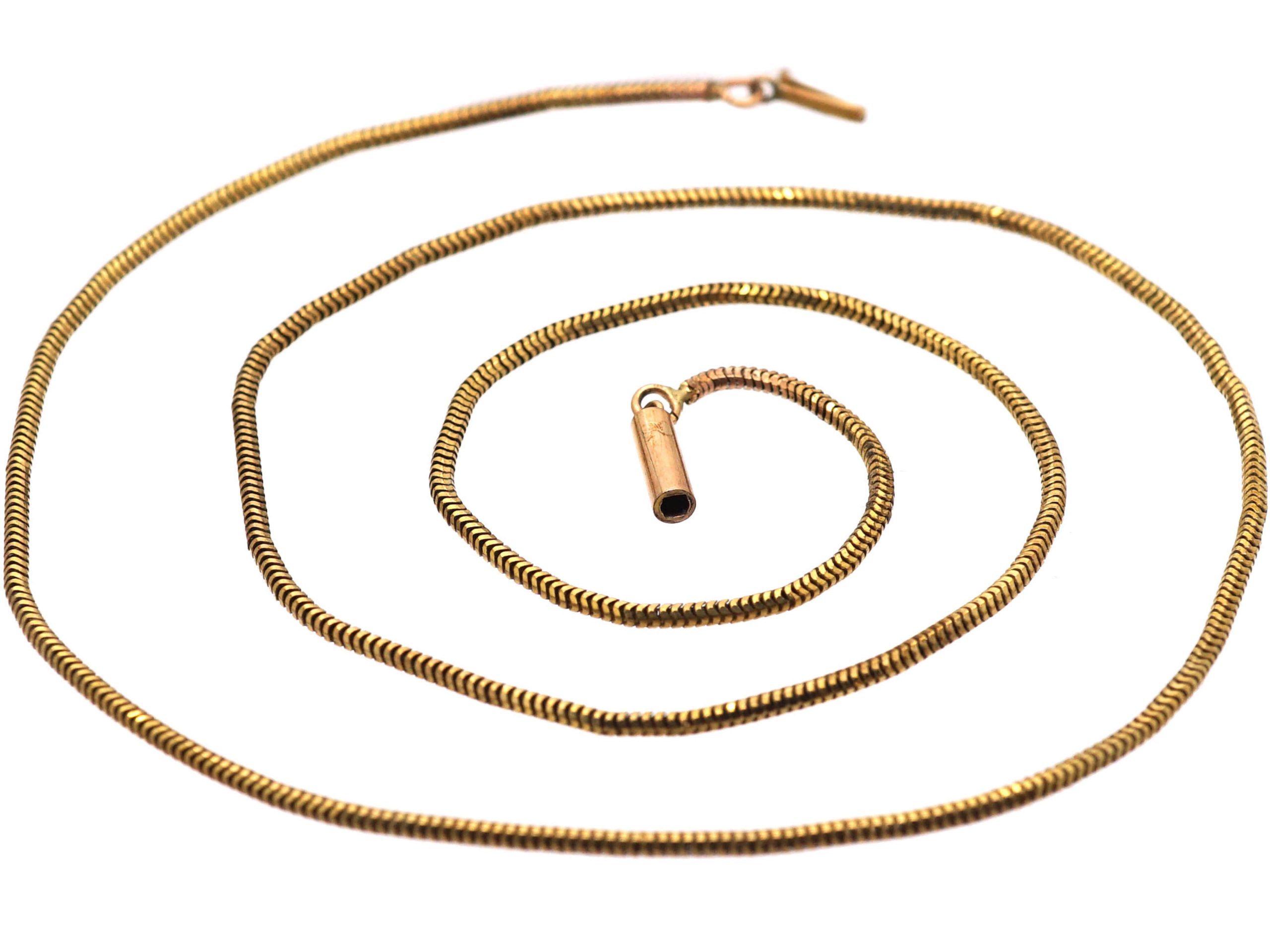 Victorian 9ct Gold Fine Snake Link Chain (212S) | The Antique Jewellery ...