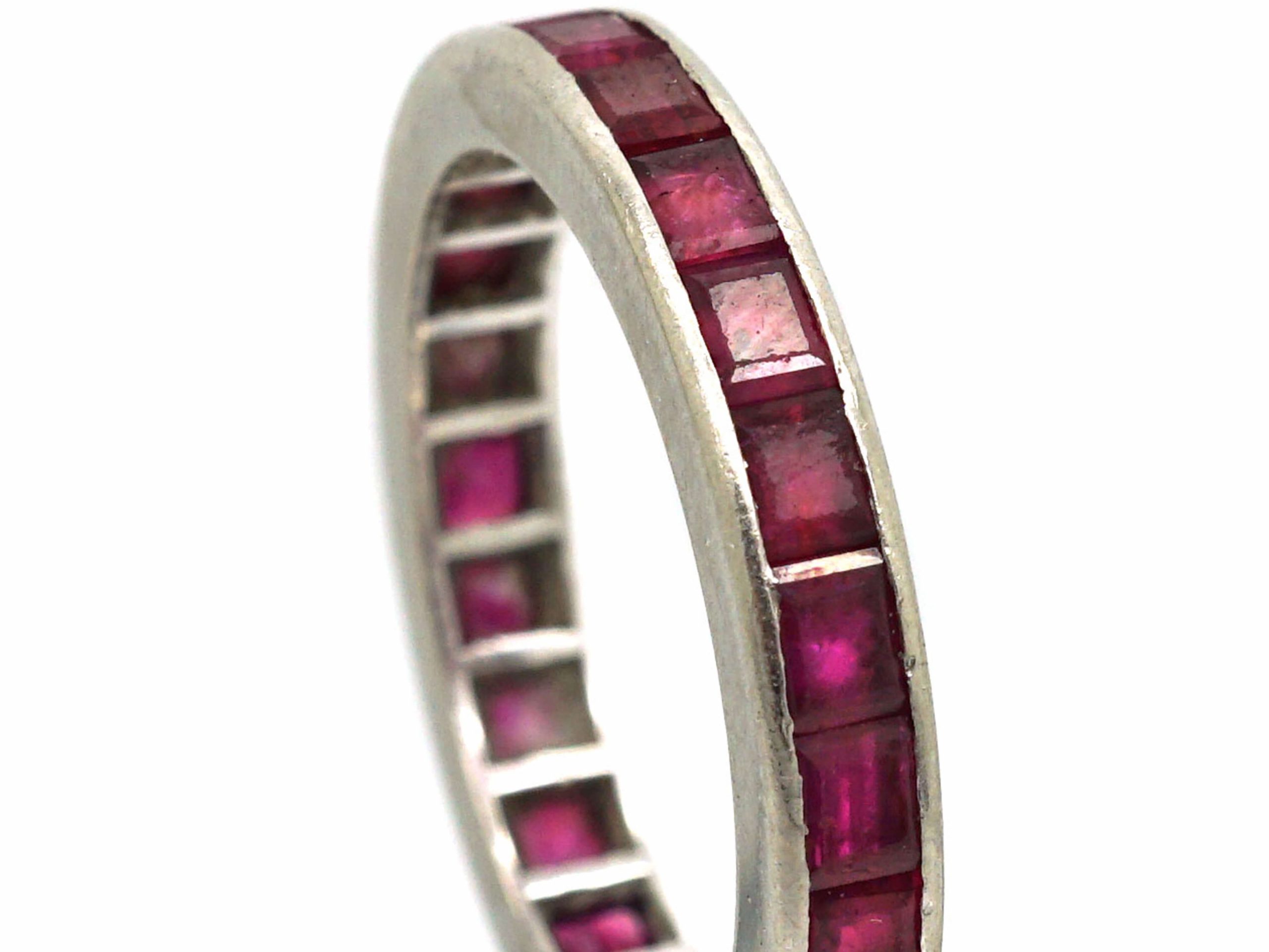 Art Deco French Platinum & Ruby Eternity Ring (384S) | The Antique ...