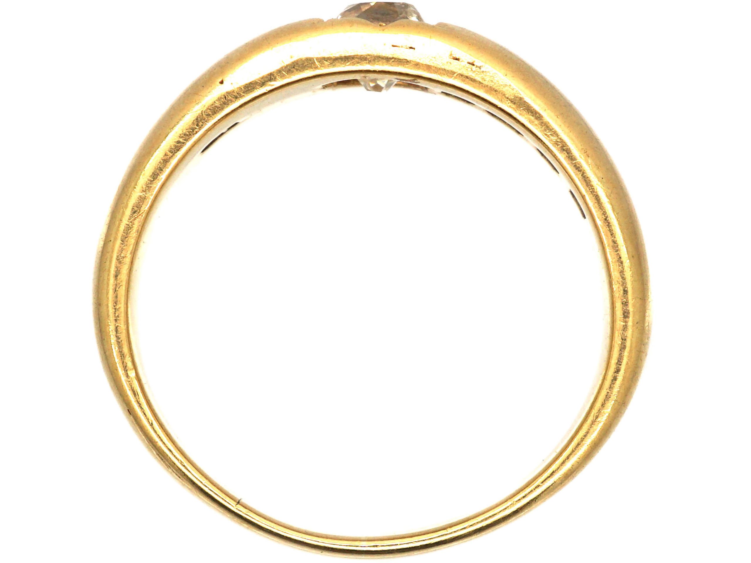 Edwardian 18ct Gold & Diamond Gypsy Ring (197S) | The Antique Jewellery ...