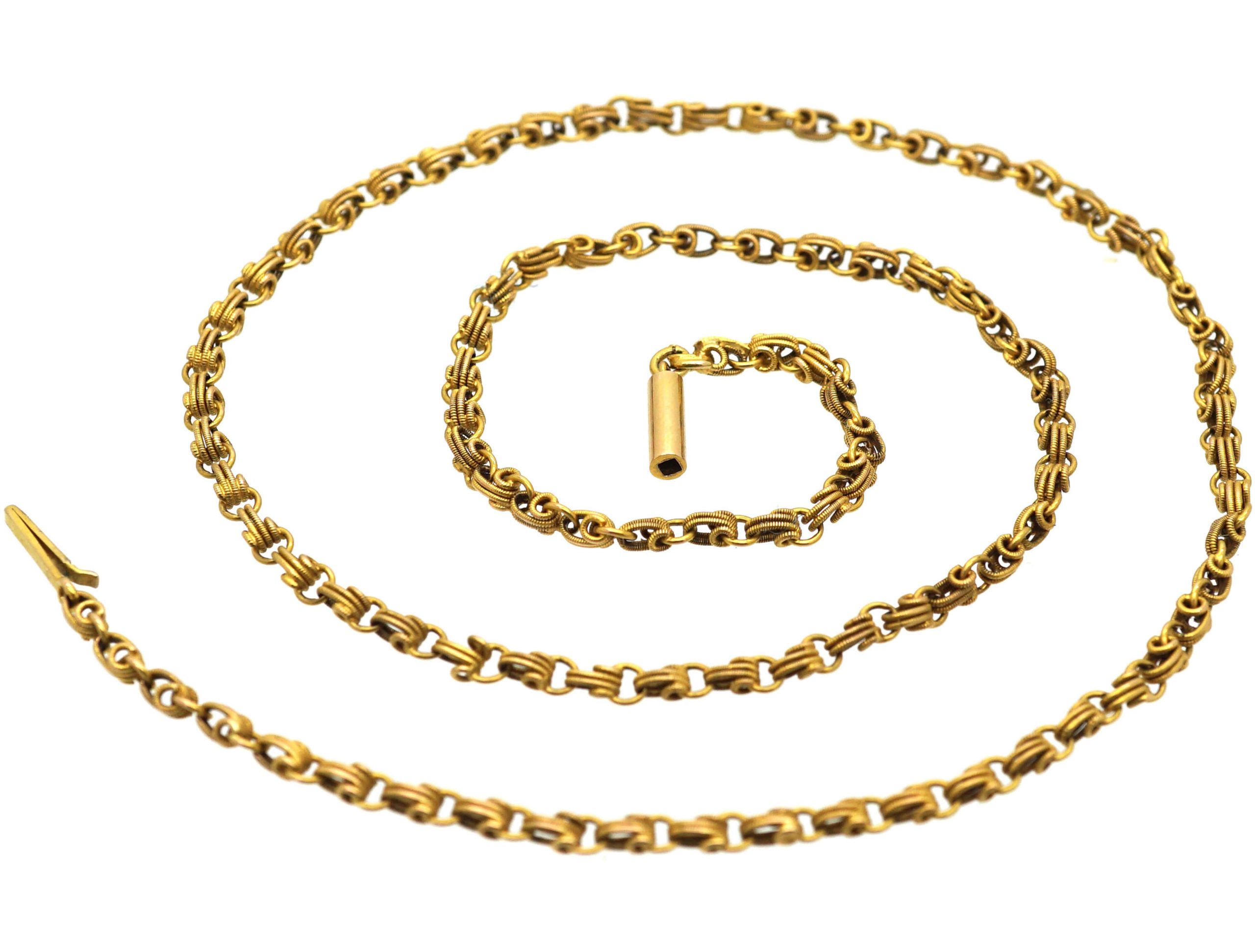 Edwardian 15ct Gold Ornate Chain with Barrel Clasp (192S) | The Antique ...