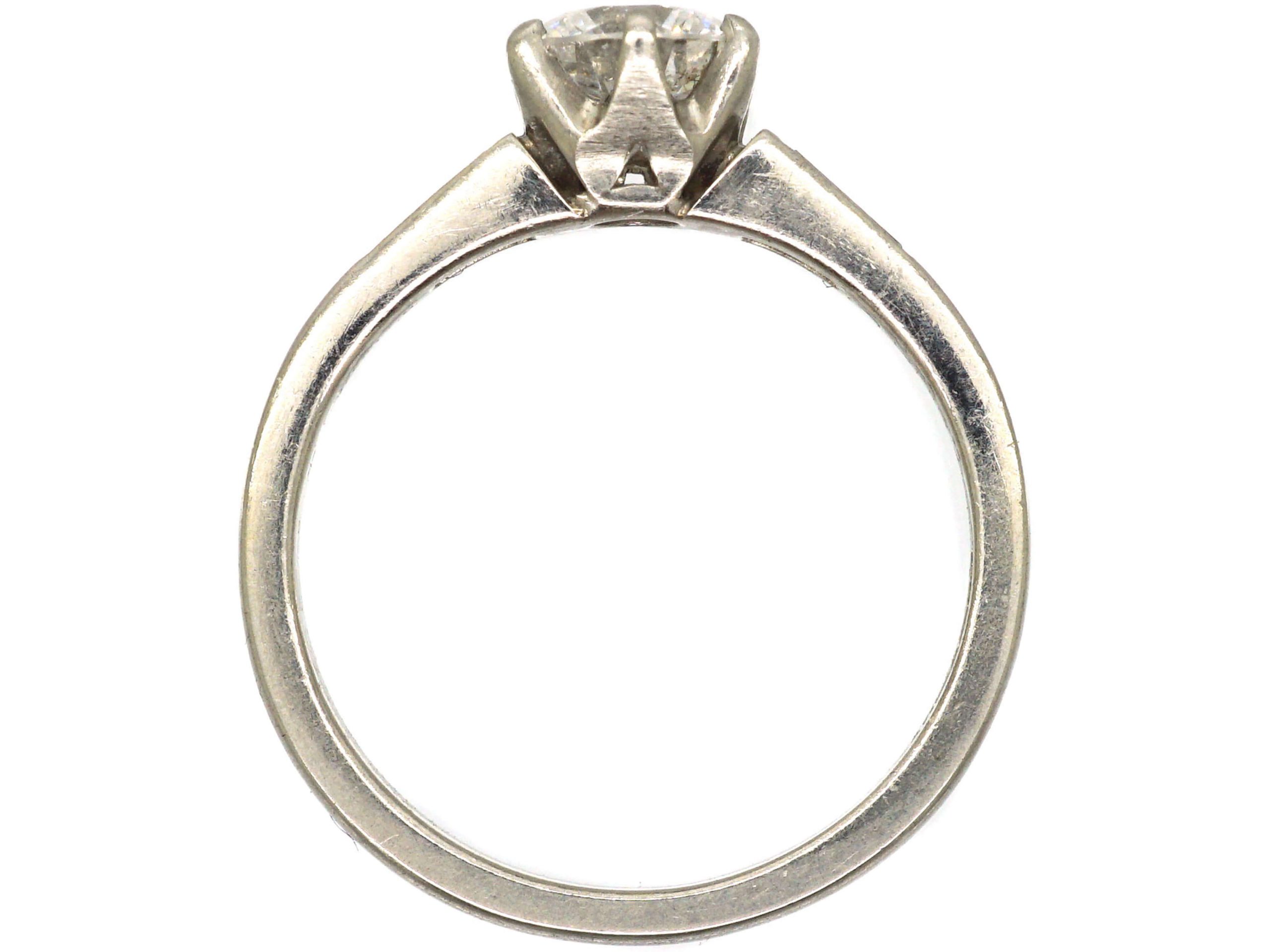 Diamond Solitaire Ring with Tapered Baguette Shoulders (396S) | The ...