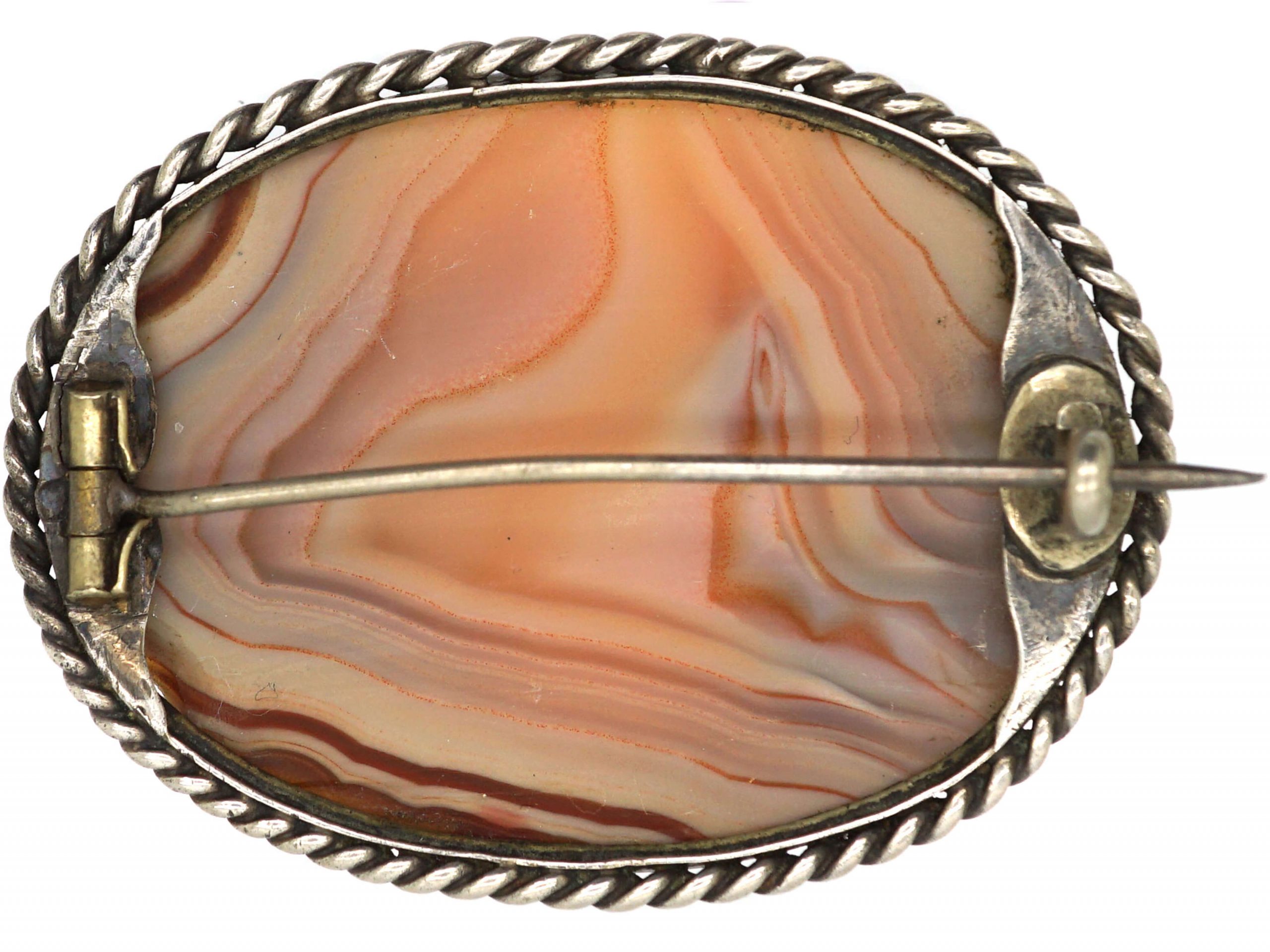 Victorian Silver & Fortress Agate Brooch (437C) | The Antique Jewellery ...