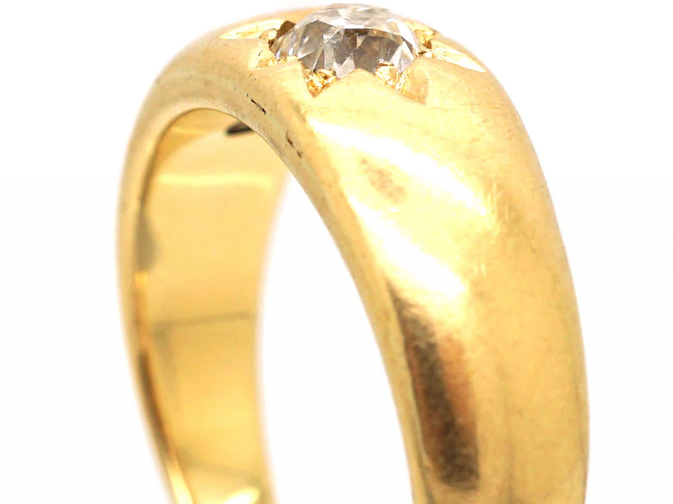 Edwardian 18ct Gold & Diamond Gypsy Ring (197S) | The Antique Jewellery ...
