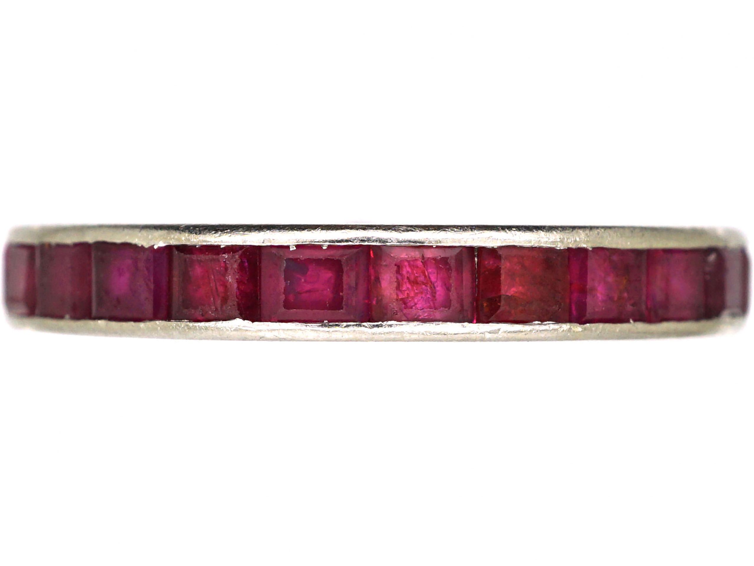 Art Deco French Platinum & Ruby Eternity Ring (384S) | The Antique ...