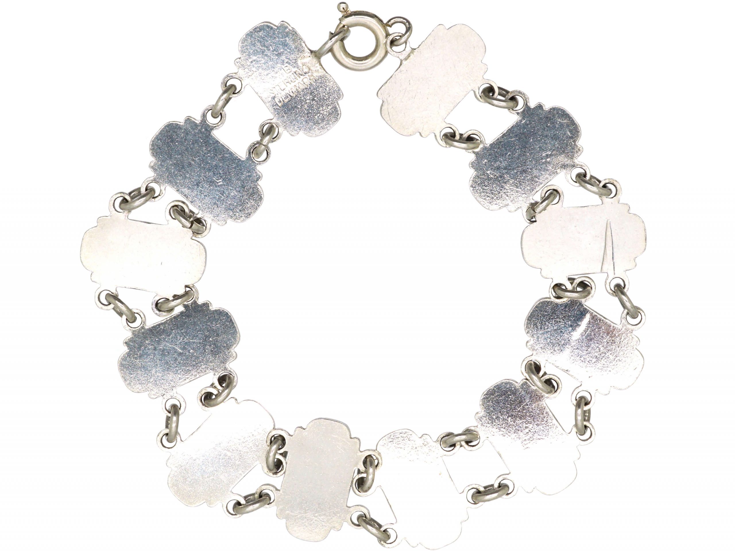 Mid 20th Century Silver & Blue Enamel Bracelet by Volmer Bahner (374S ...