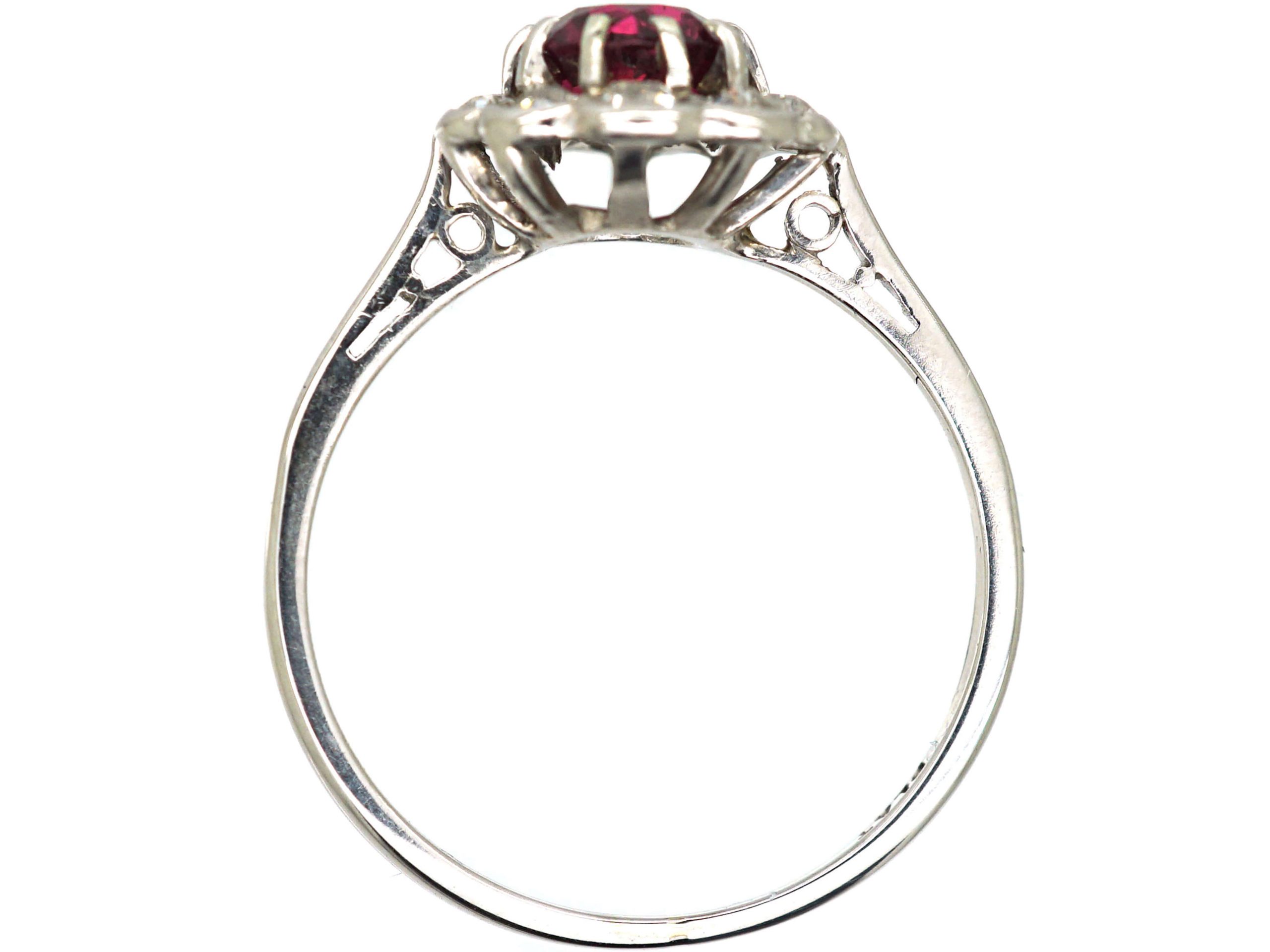 Edwardian Platinum, Ruby & Diamond Cluster Ring (220S) | The Antique ...