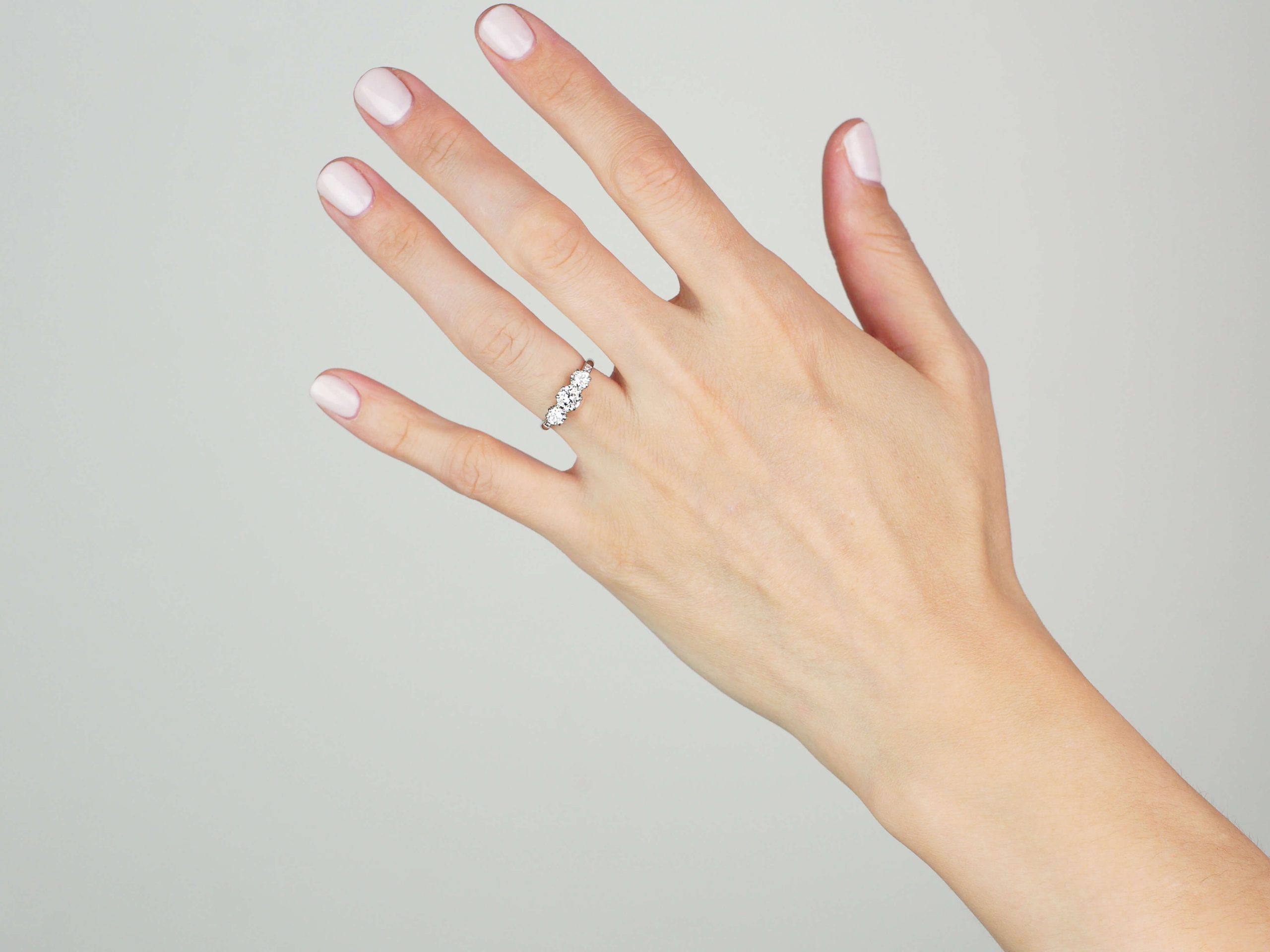 Art Deco Platinum, Three Stone Diamond Ring by Deakin & Francis (394S ...