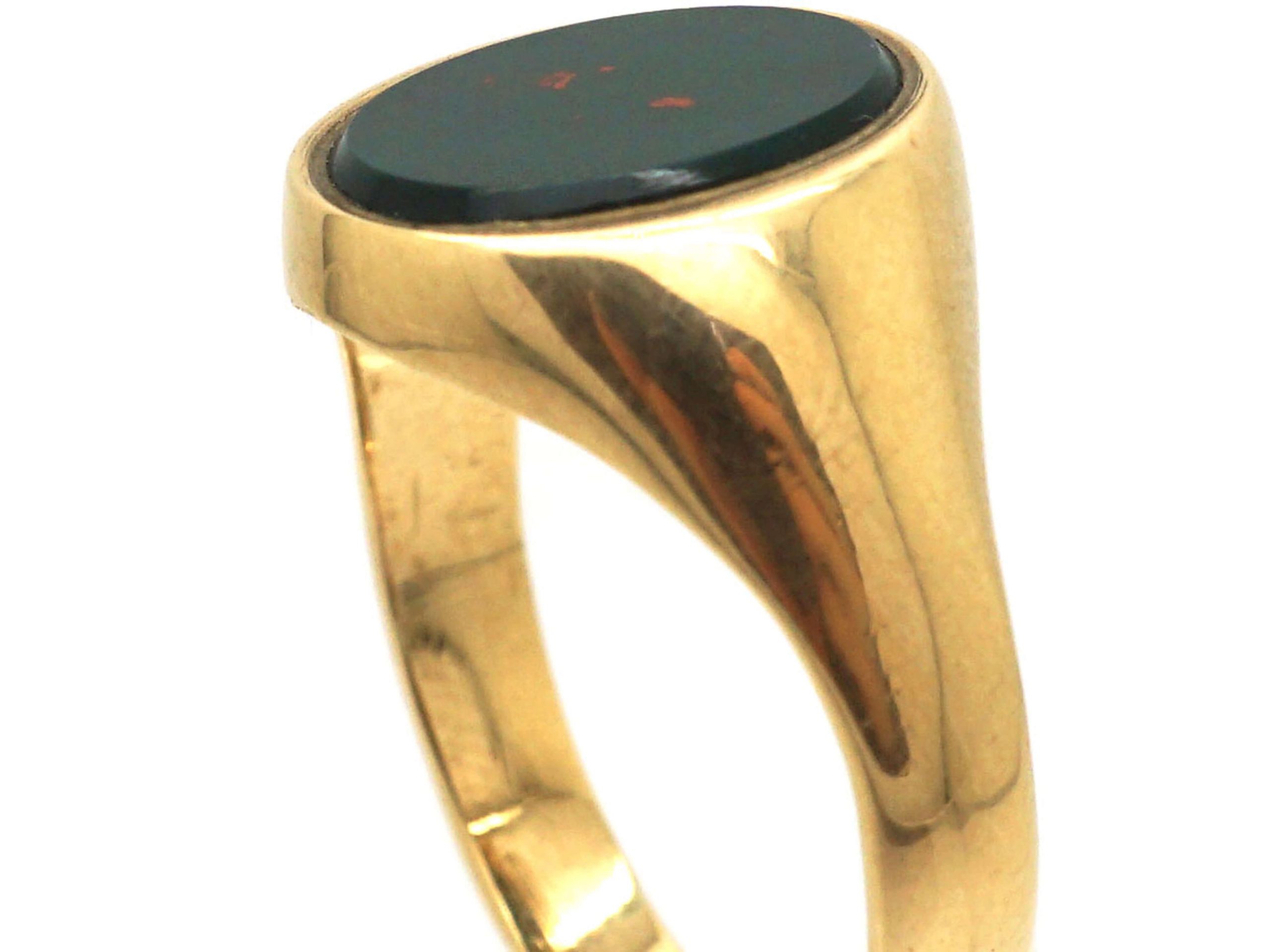 9ct Gold Signet Ring set with a Bloodstone (465S) | The Antique ...