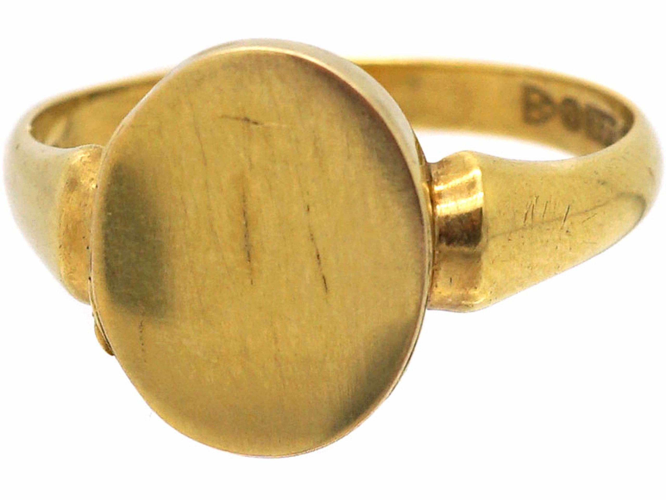 Edwardian 9ct Gold Signet Ring with Hinged Hidden Locket (379S) | The ...