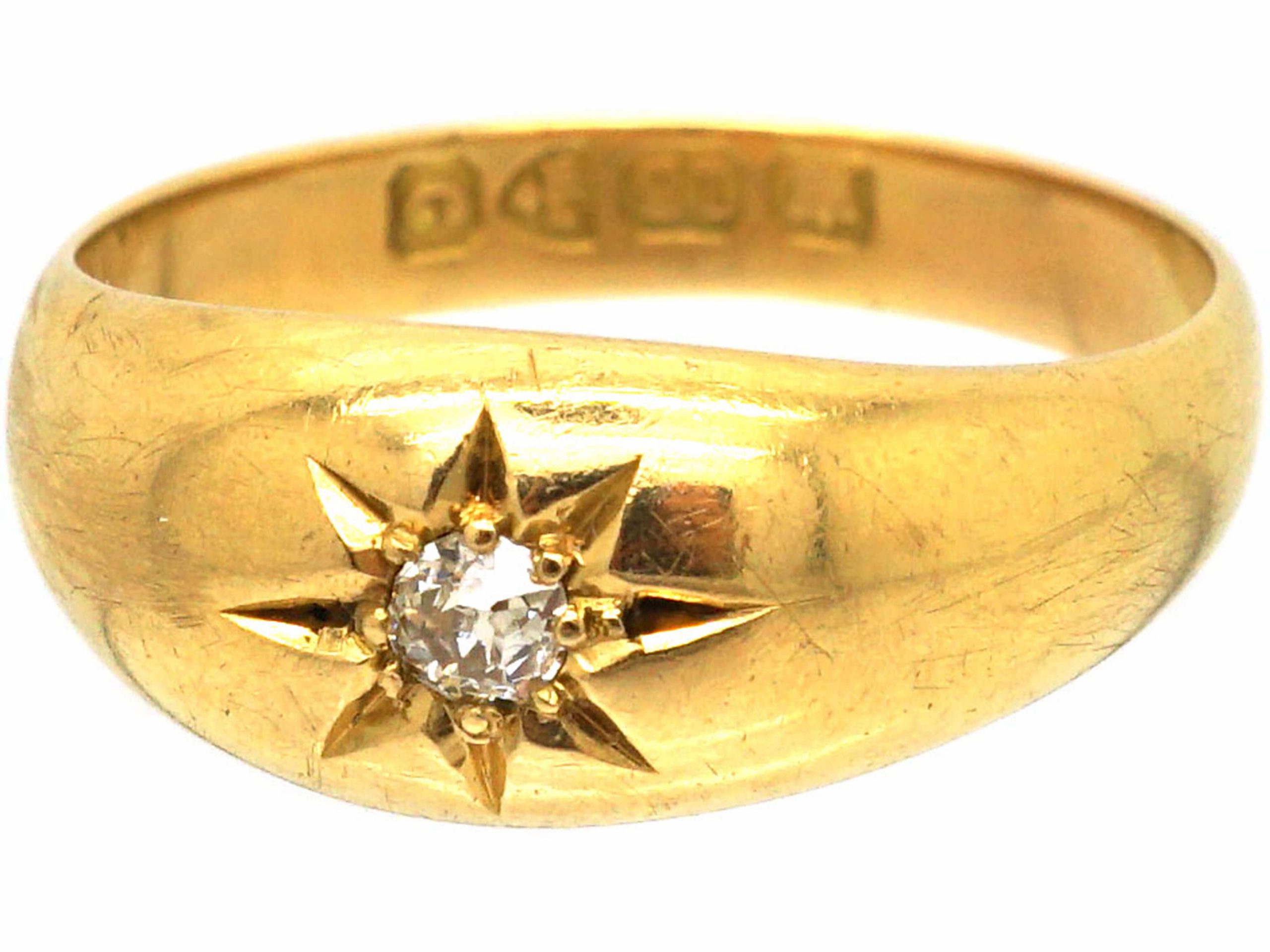Victorian 18ct Gold, Single Stone Diamond Gypsy Ring (456S) | The ...