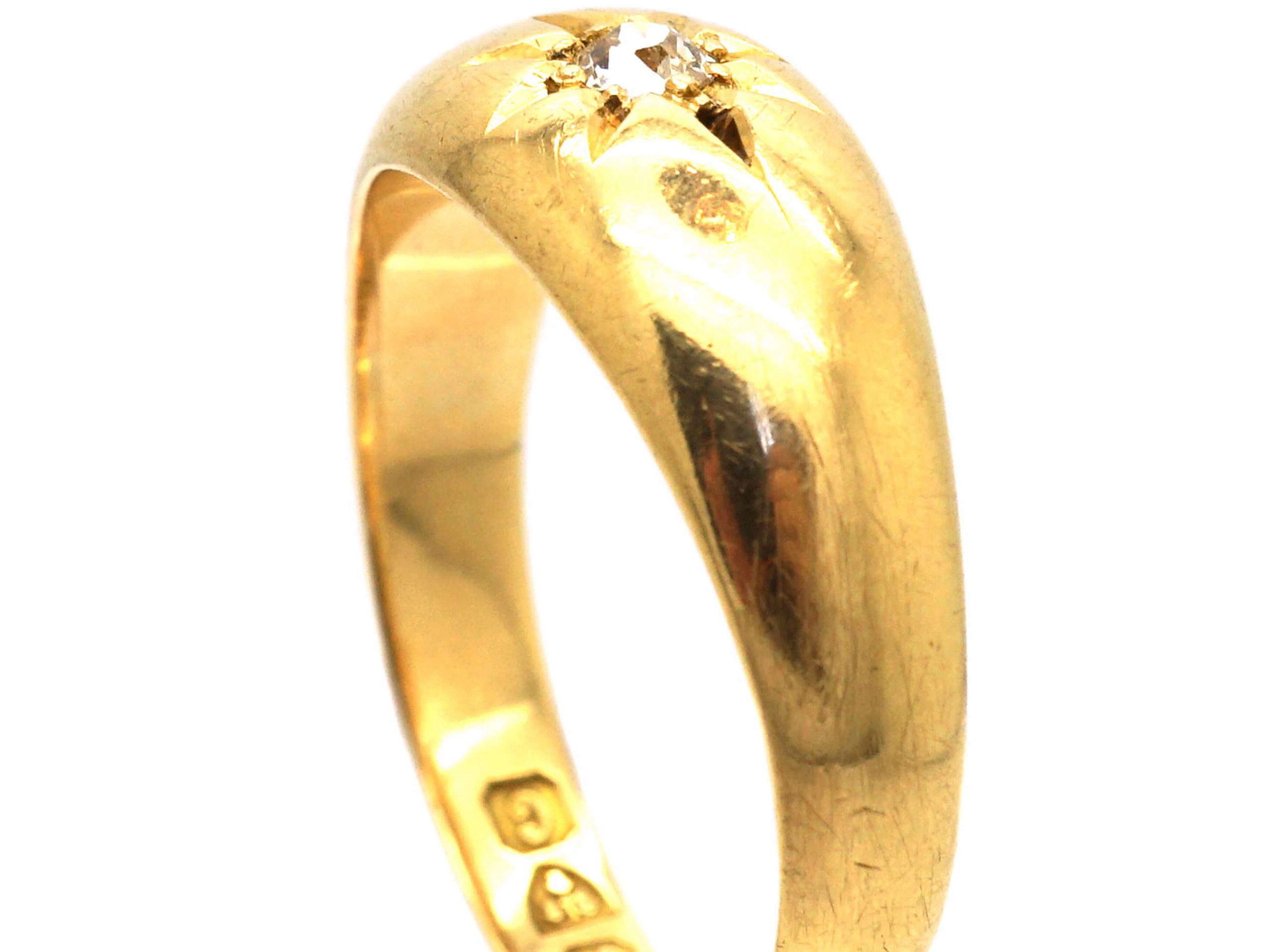 Victorian 18ct Gold, Single Stone Diamond Gypsy Ring (456S) | The ...
