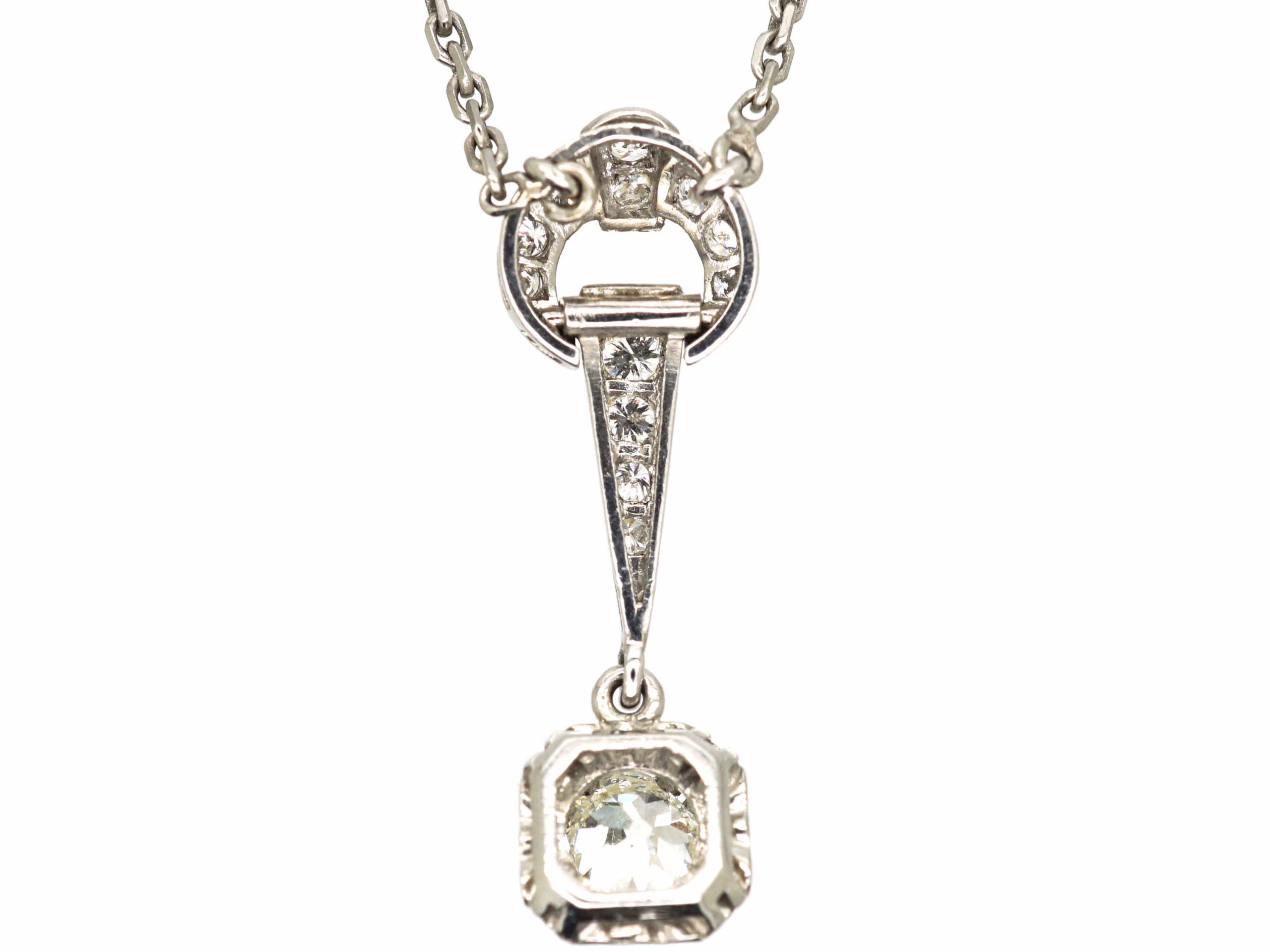 Art Deco Platinum & Diamond Pendant on Platinum Chain (390S) | The ...