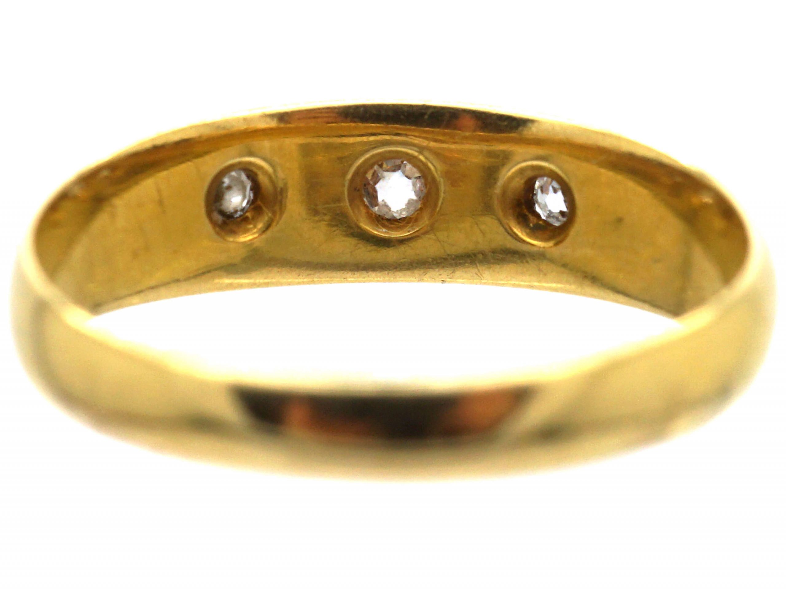 Victorian 18ct Gold Three Stone Diamond Gypsy Ring (447S) | The Antique ...