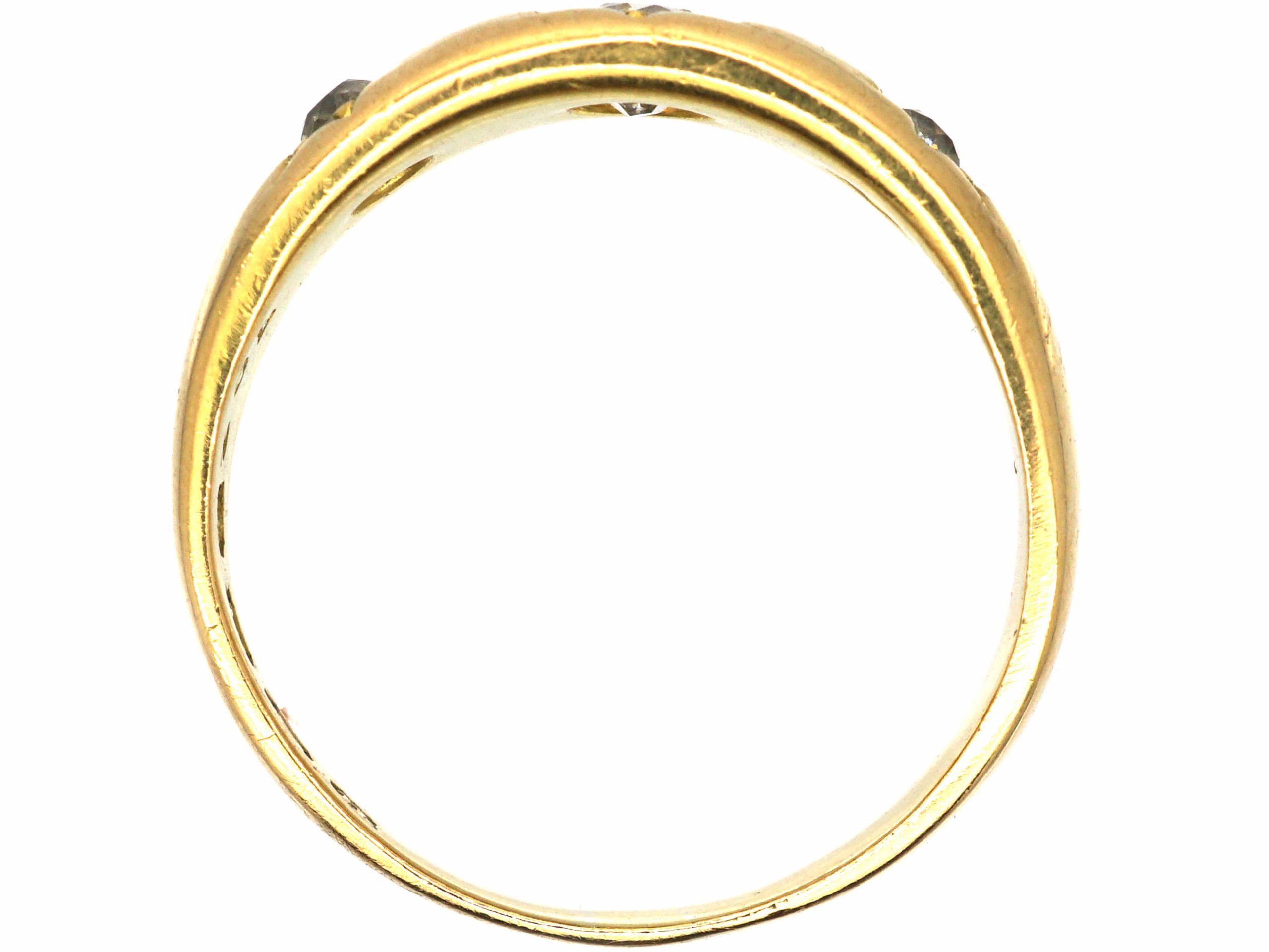 Victorian 18ct Gold, Three Stone Diamond Gypsy Ring (446S) | The ...