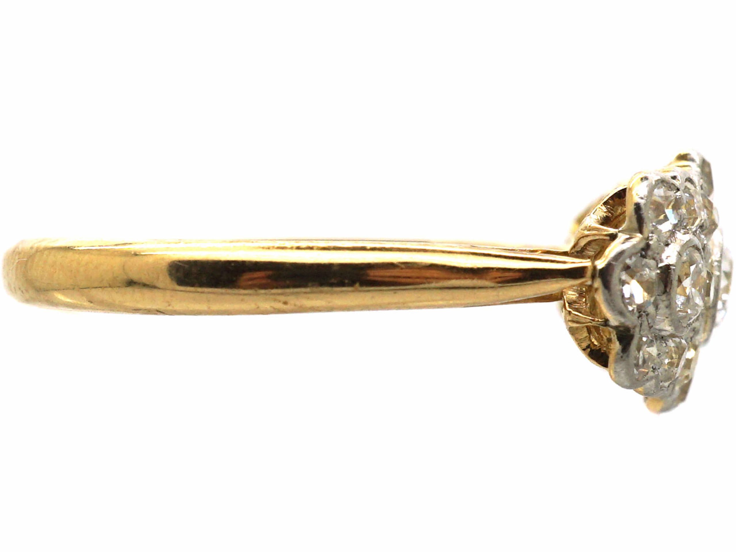 Edwardian 18ct Gold & Diamond Triple Cluster Diamond Ring (543S) | The ... Edwardian 18ct Gold & Diamond Triple Cluster Diamond Ring (543S) | The ...
