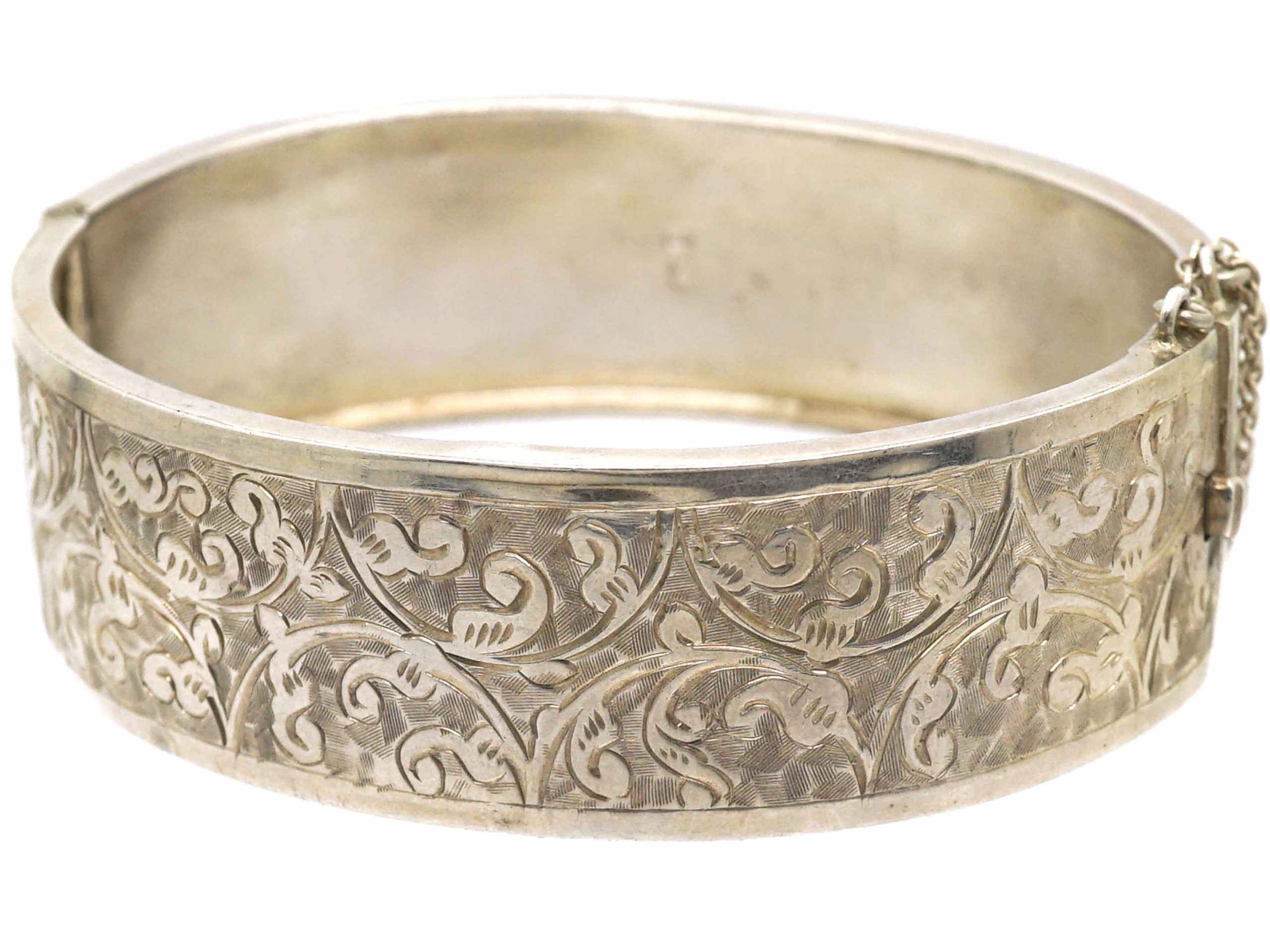 Victorian Silver Bangle with Engraved Scroll Detail (313S) | The ...