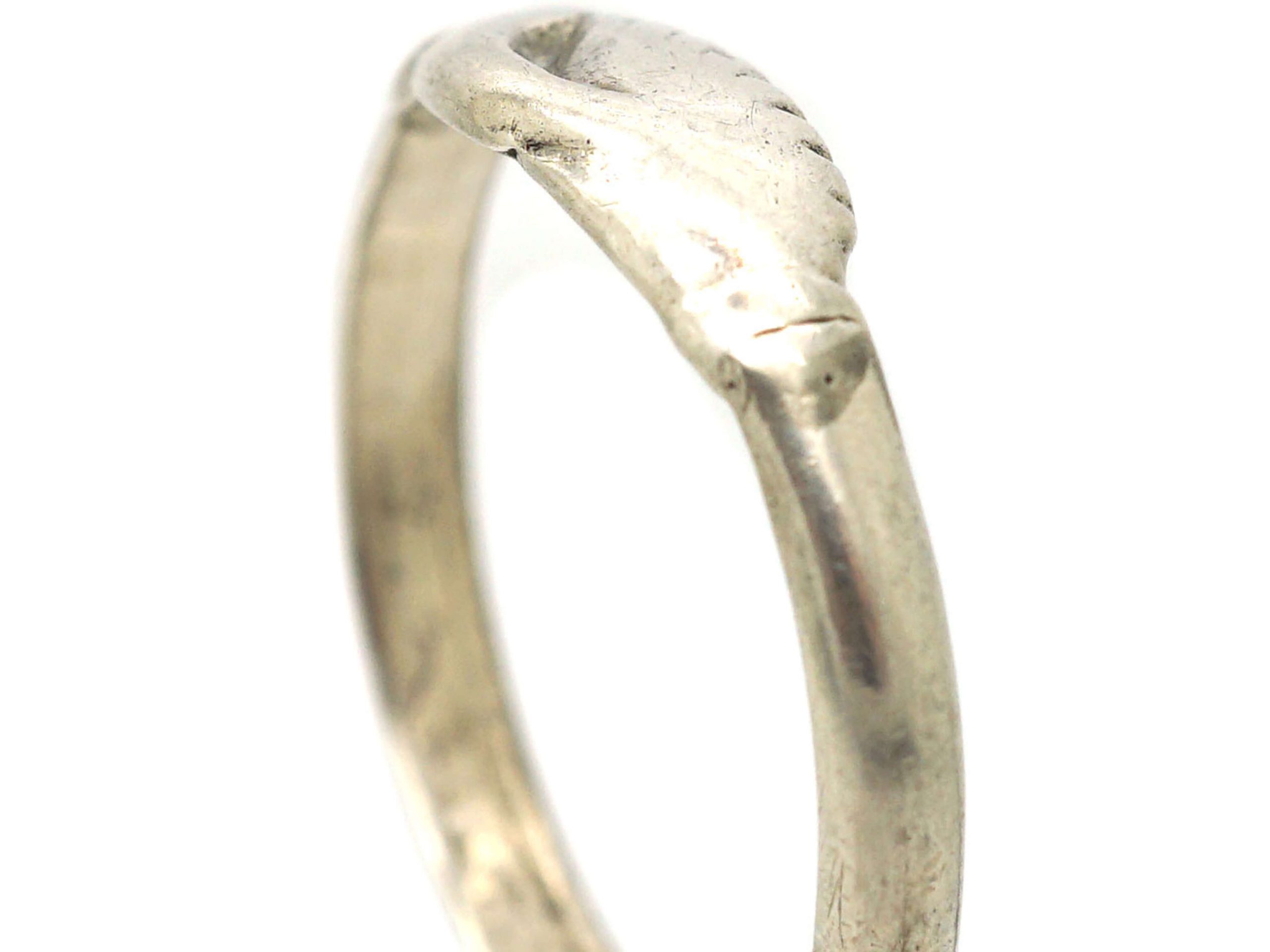 Early Georgian Silver Fede Ring (527S/PR) | The Antique Jewellery Company