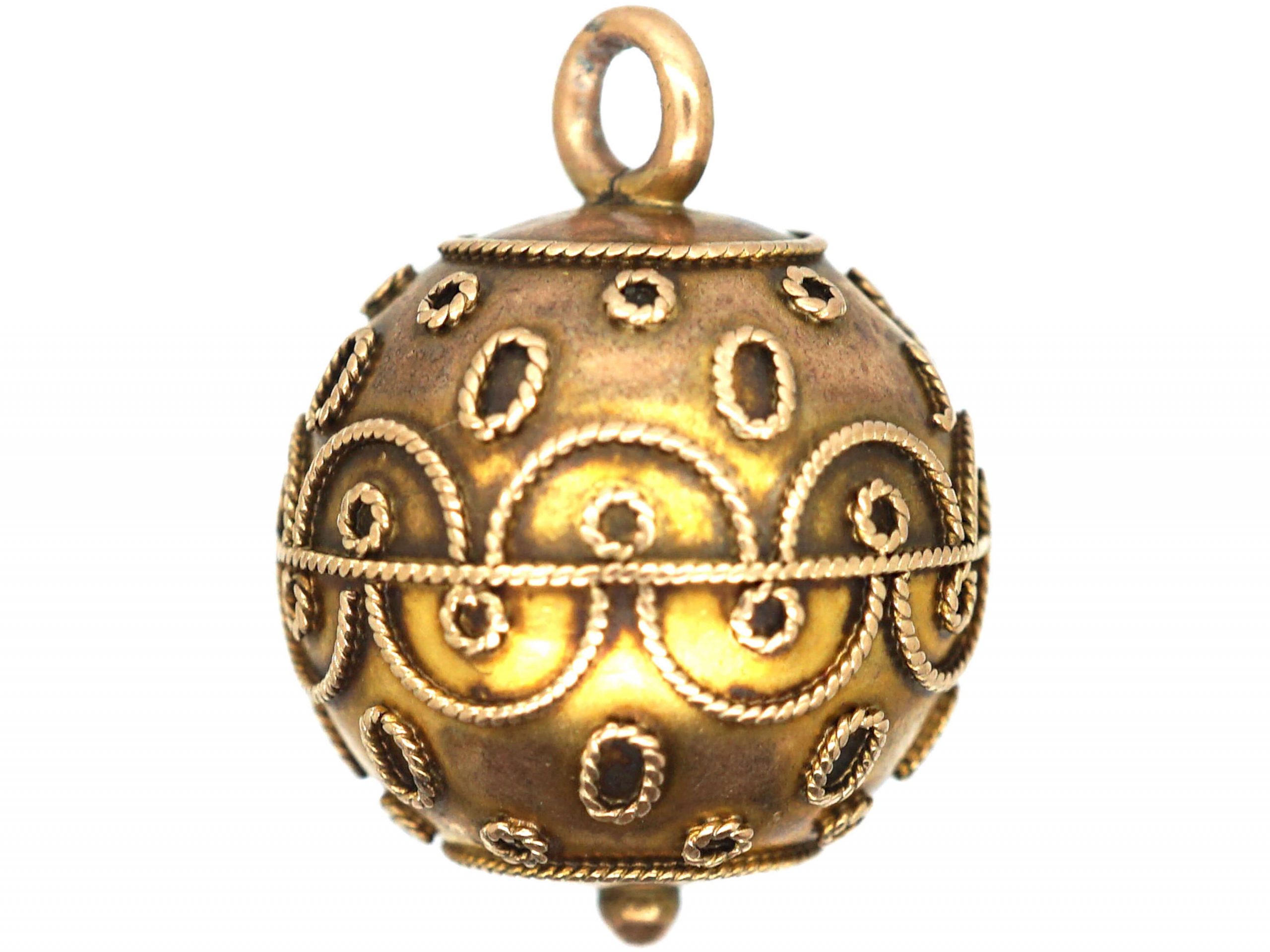 Victorian 15ct Gold Orb Pendant with Applied Gold Detail (441S) | The ...