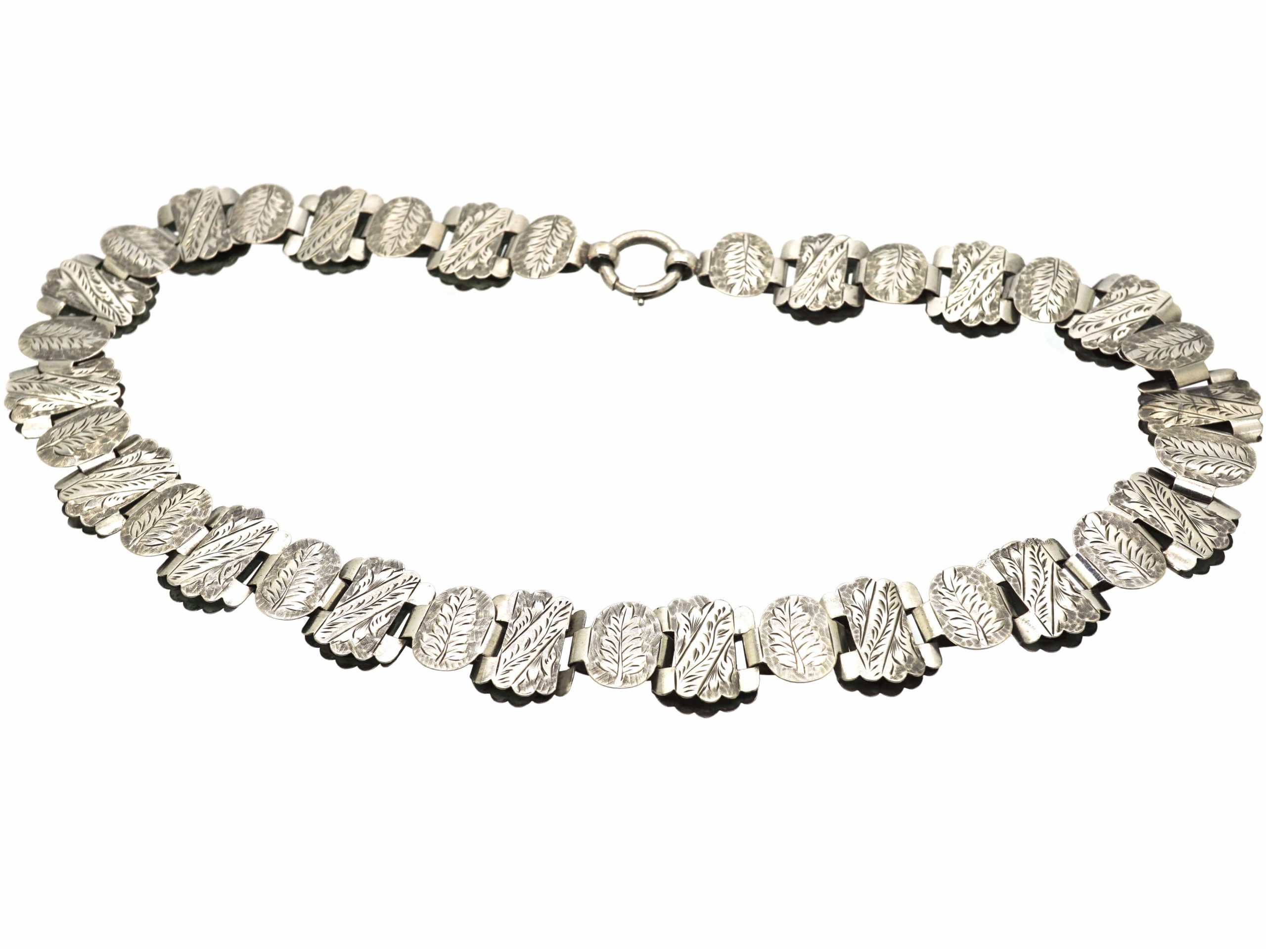 Victorian Silver Collar with Fern & Leaf Motif (492R) | The Antique ...