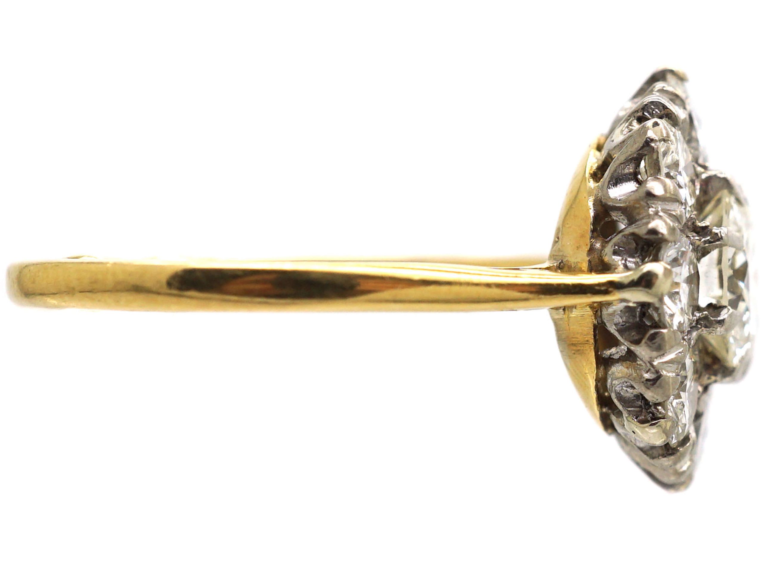 Retro 18ct Gold, Large Diamond Daisy Cluster Ring (597S) | The Antique ...