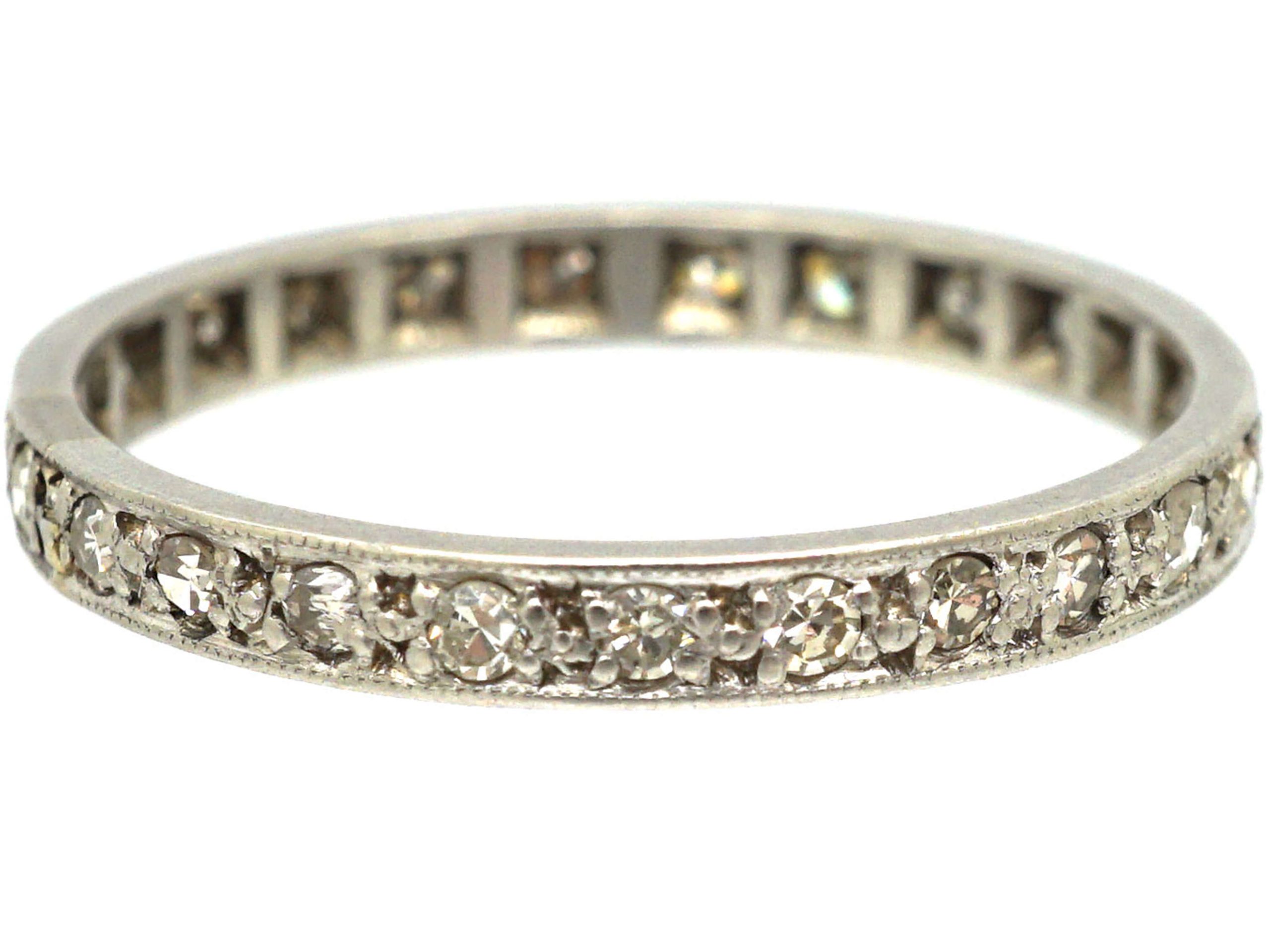 Art Deco Platinum & Diamond Narrow Eternity Ring (490S) | The Antique ...