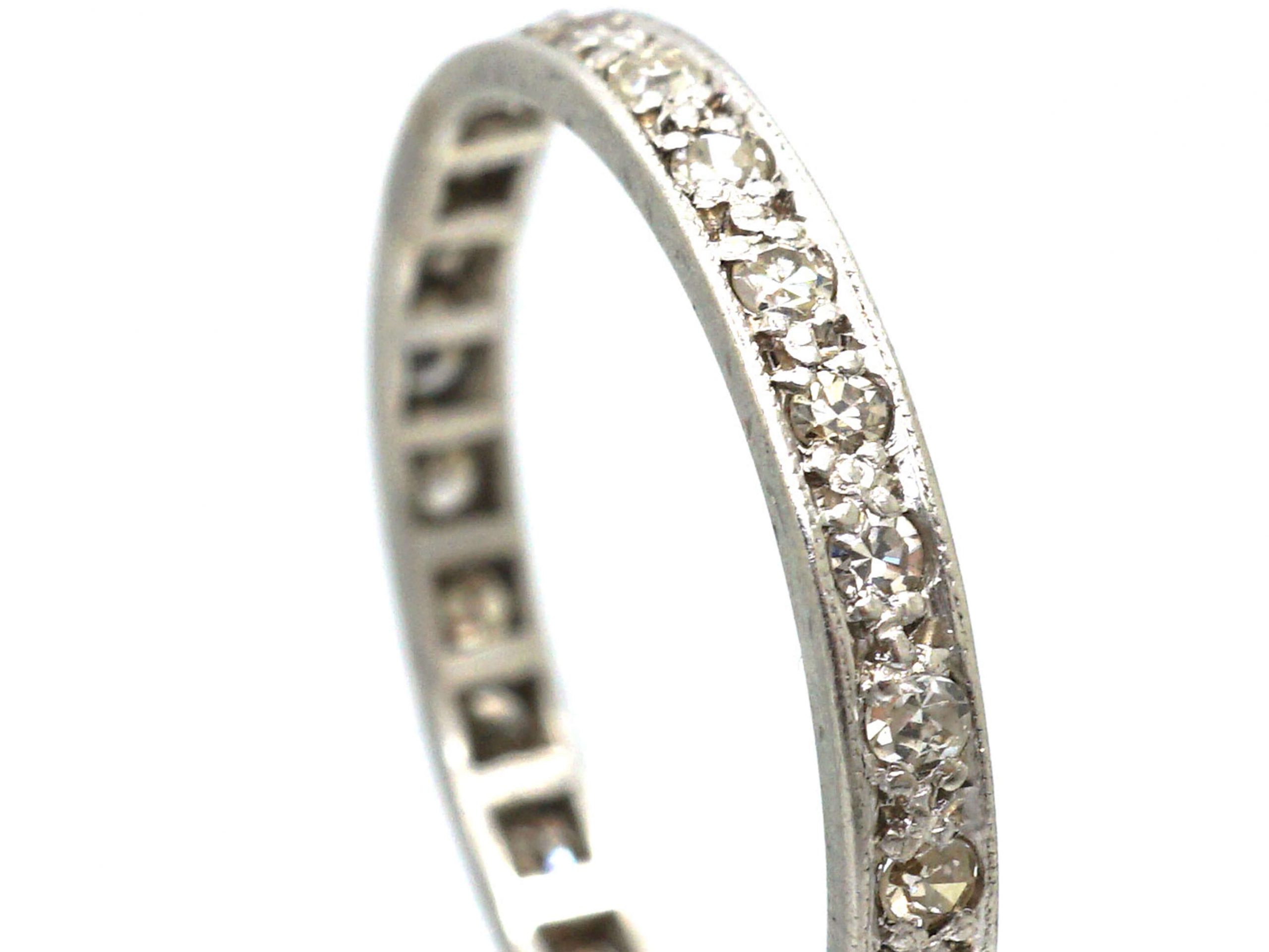 Art Deco Platinum & Diamond Narrow Eternity Ring (490S) | The Antique ...
