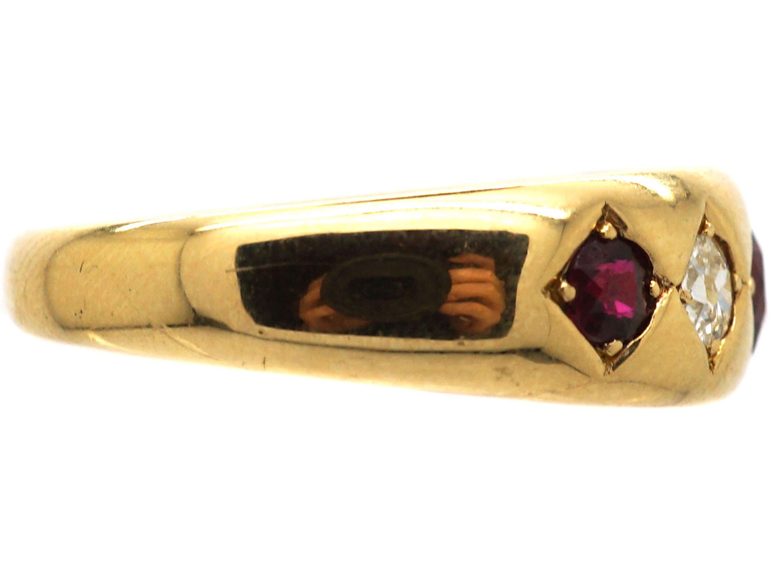 Victorian 18ct Gold, Ruby & Diamond Gypsy Ring (513S) | The Antique ...