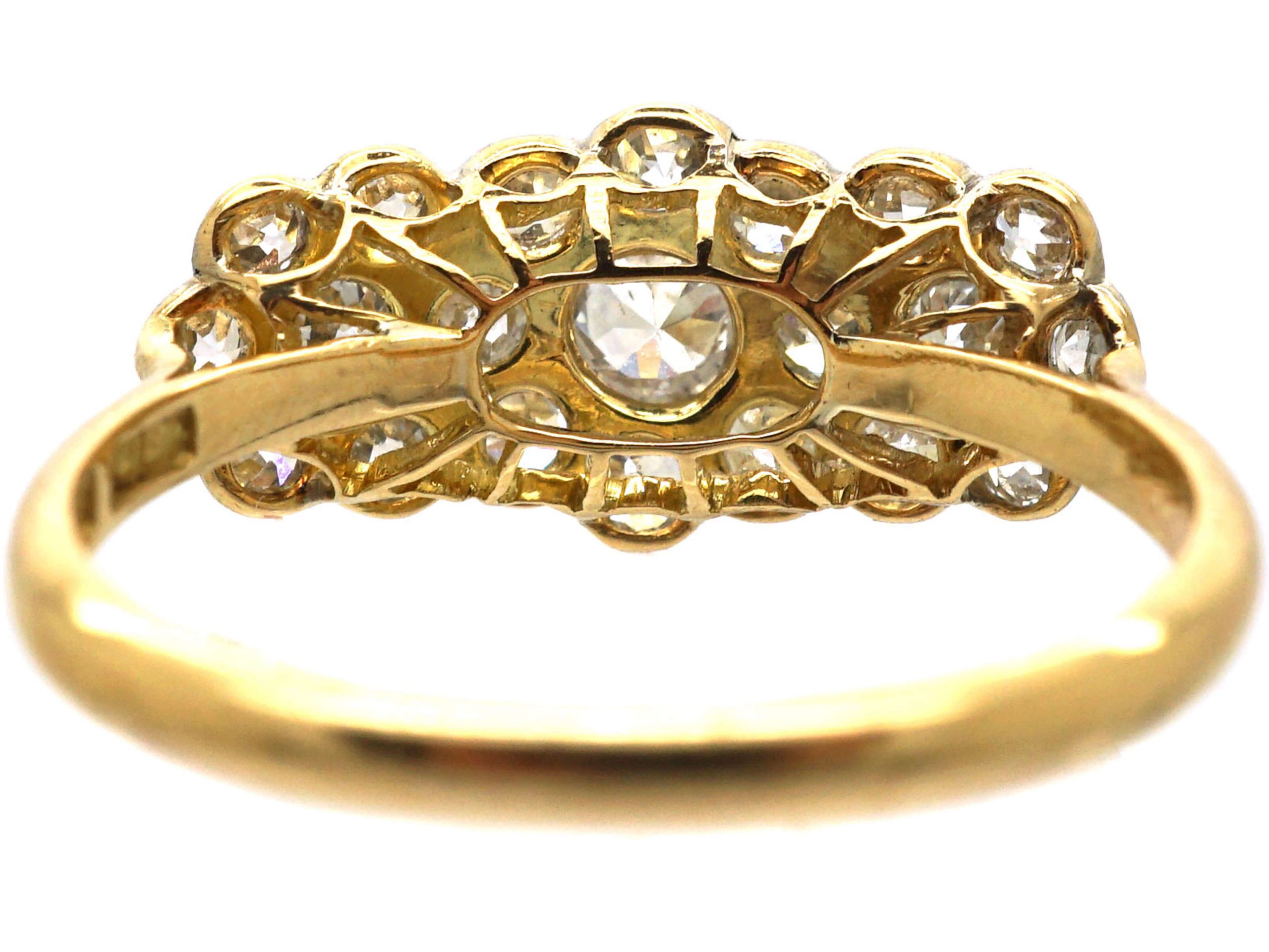 Edwardian 18ct Gold & Diamond Triple Cluster Diamond Ring (543S) | The ... Edwardian 18ct Gold & Diamond Triple Cluster Diamond Ring (543S) | The ...