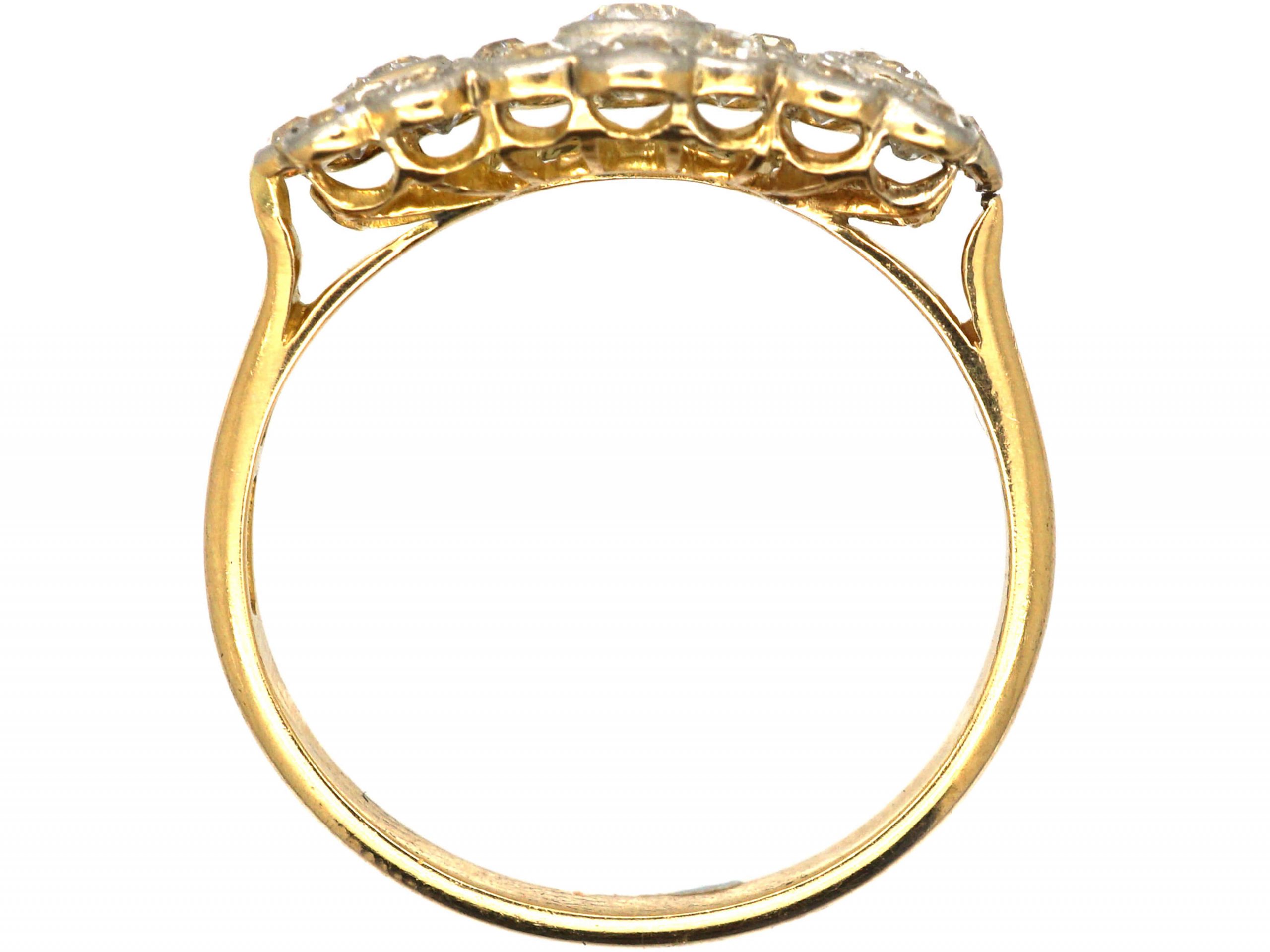 Edwardian 18ct Gold & Diamond Triple Cluster Diamond Ring (543S) | The ... Edwardian 18ct Gold & Diamond Triple Cluster Diamond Ring (543S) | The ...