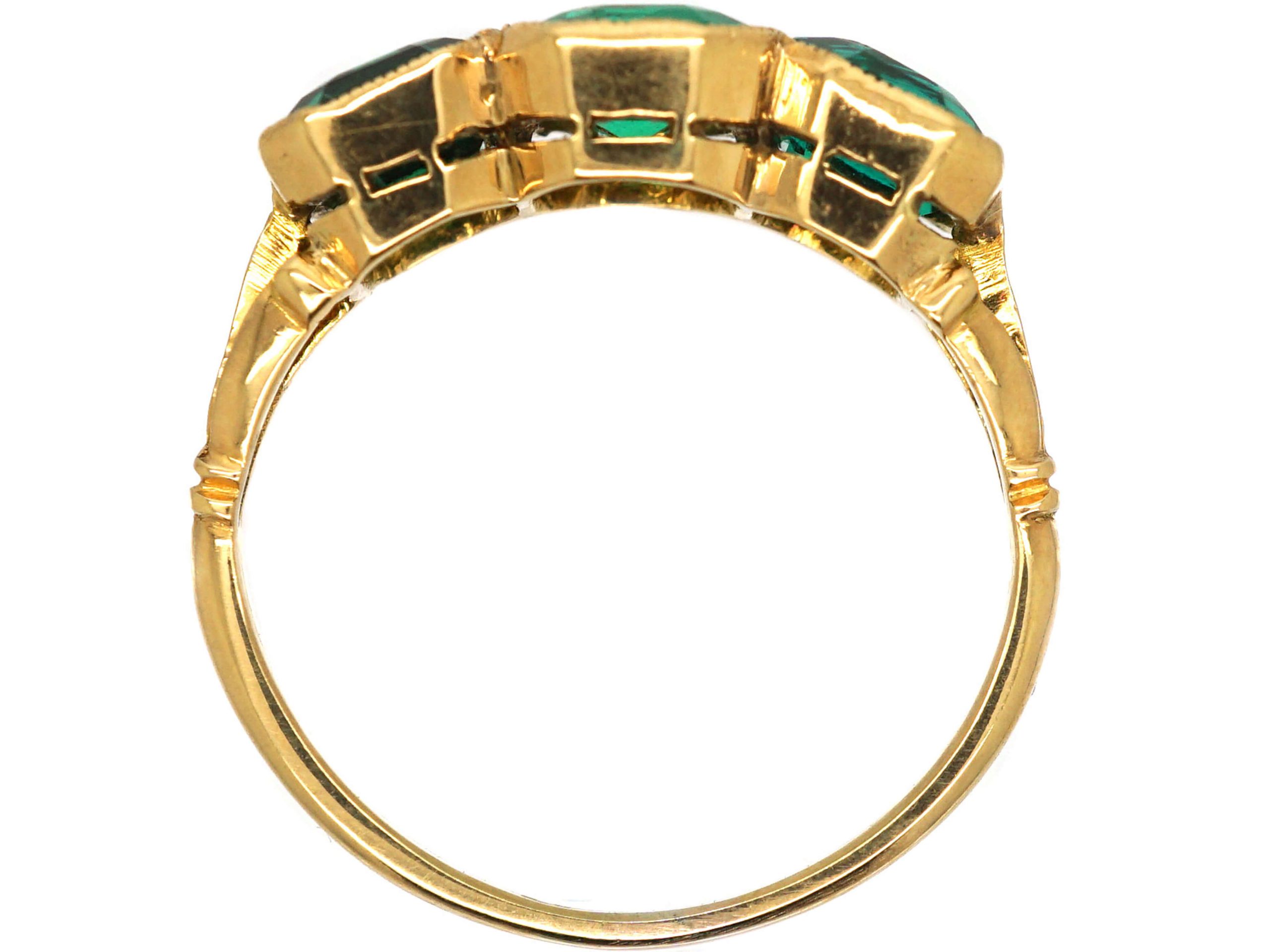 Victorian 18ct Gold, Emerald Paste Three stone Ring (577S) | The ...