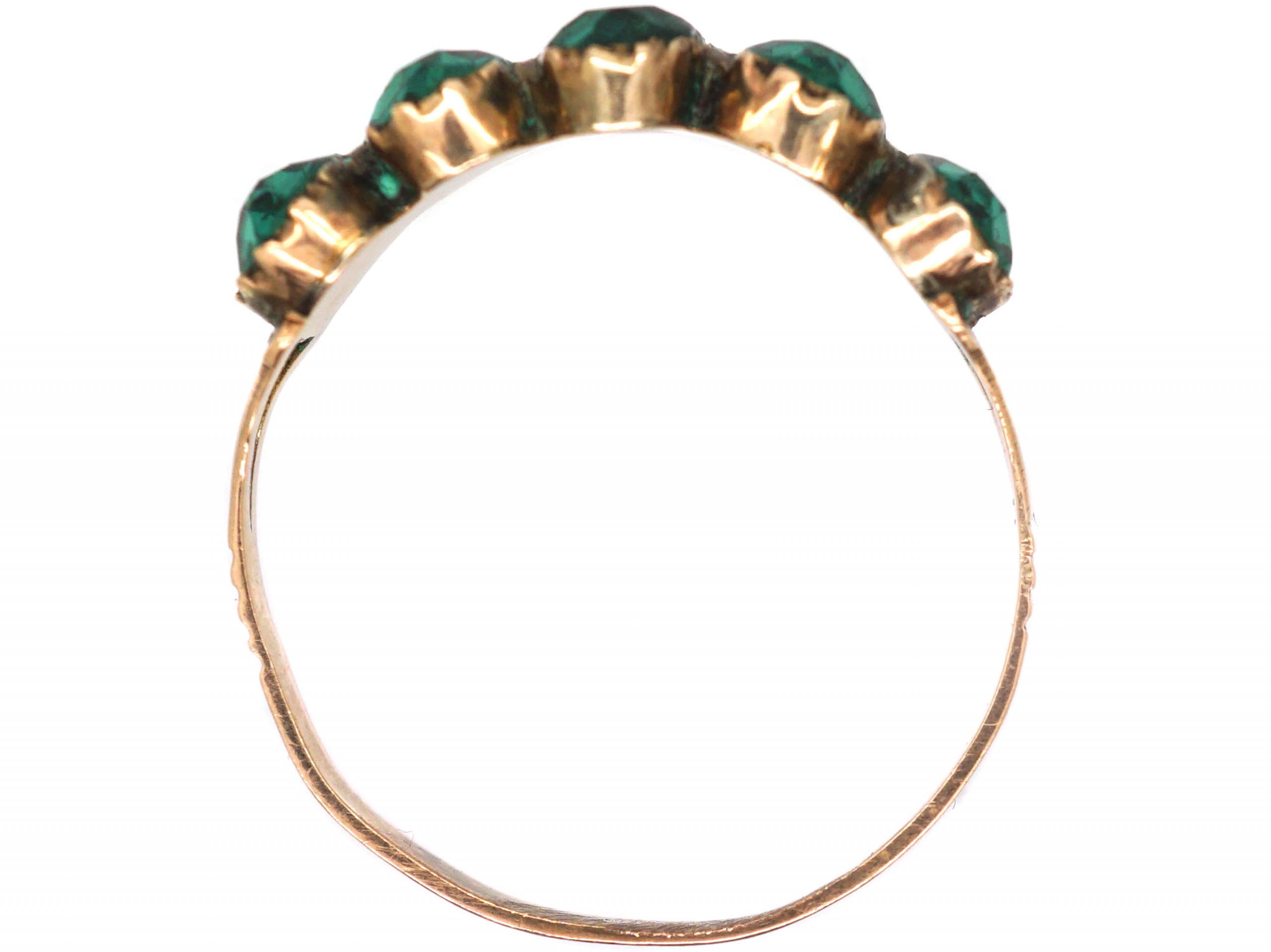 Georgian 9ct Gold, Five Green Emerald Paste Ring (770S) | The Antique ...
