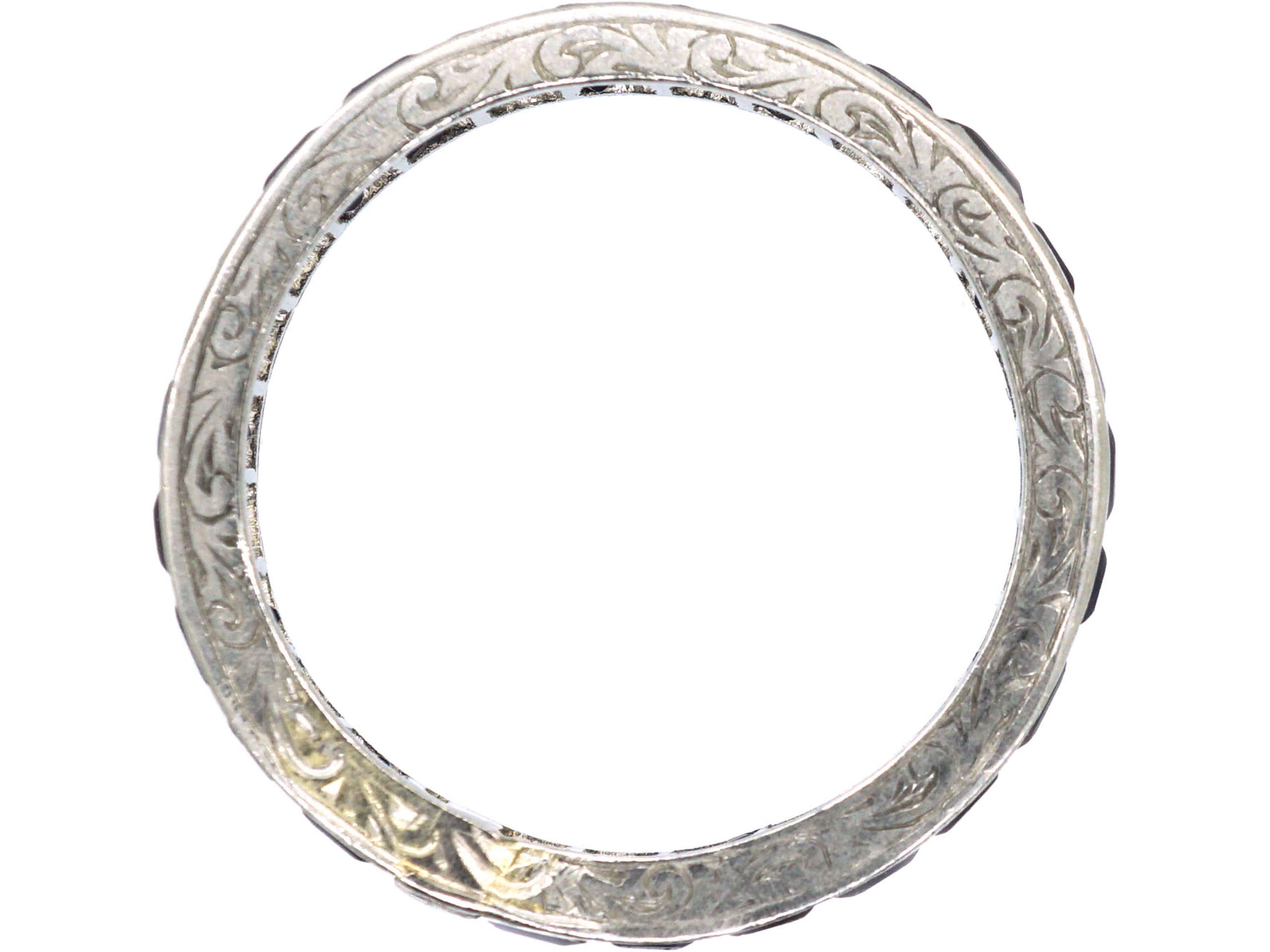 Art Deco Platinum & Square Cut Sapphire Eternity Ring (936S) | The ...