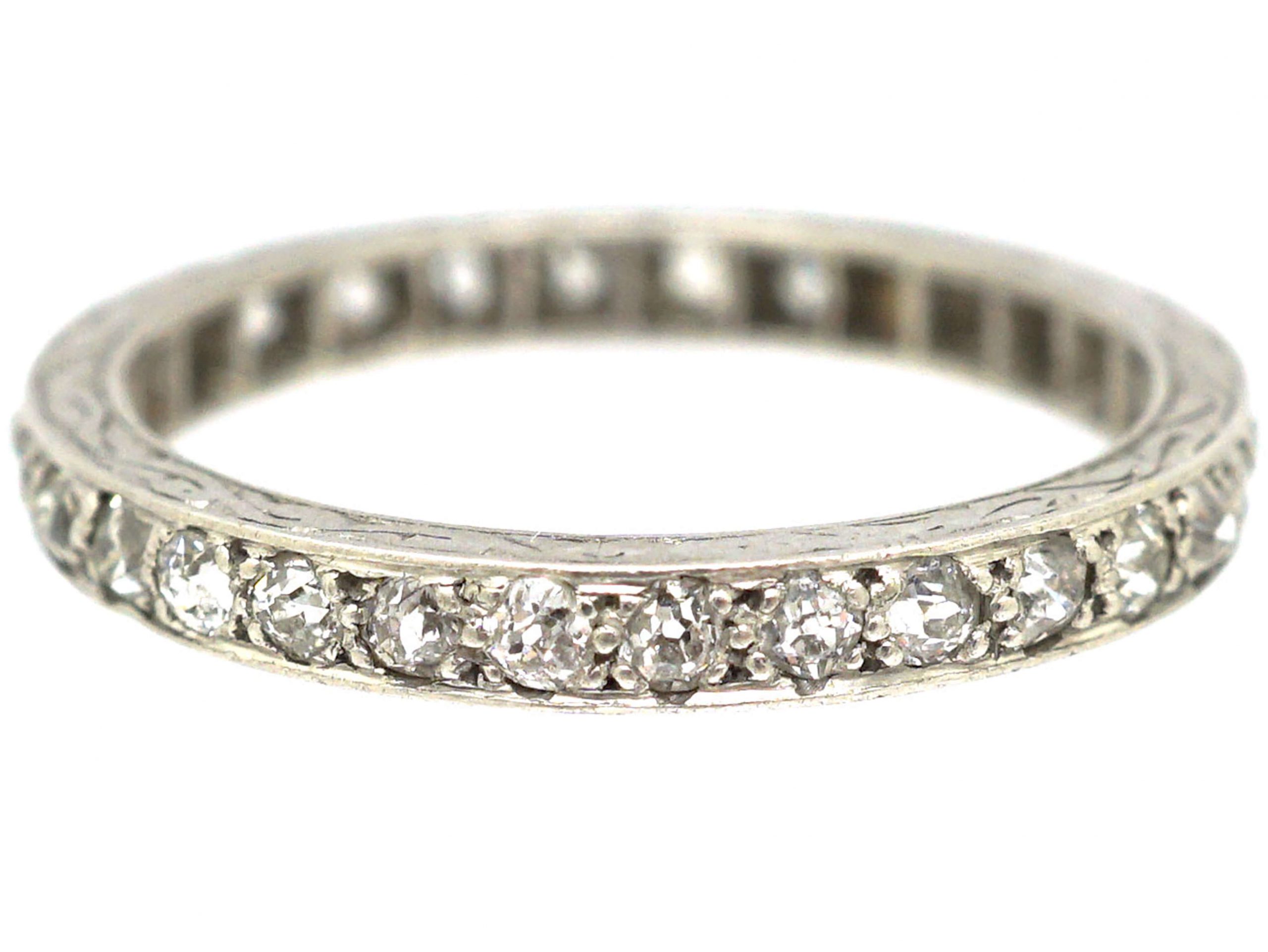 Art Deco Platinum & Diamond Narrow Eternity Ring (935S) | The Antique ...