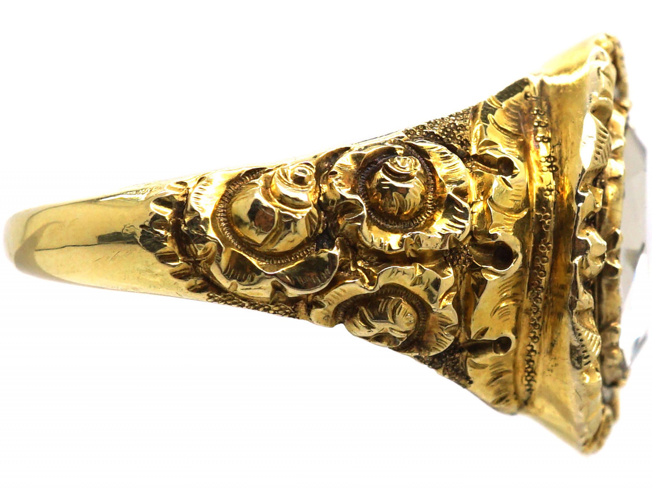 Georgian 18ct Gold & Foiled Rock Crystal Ring (856S) | The Antique ...