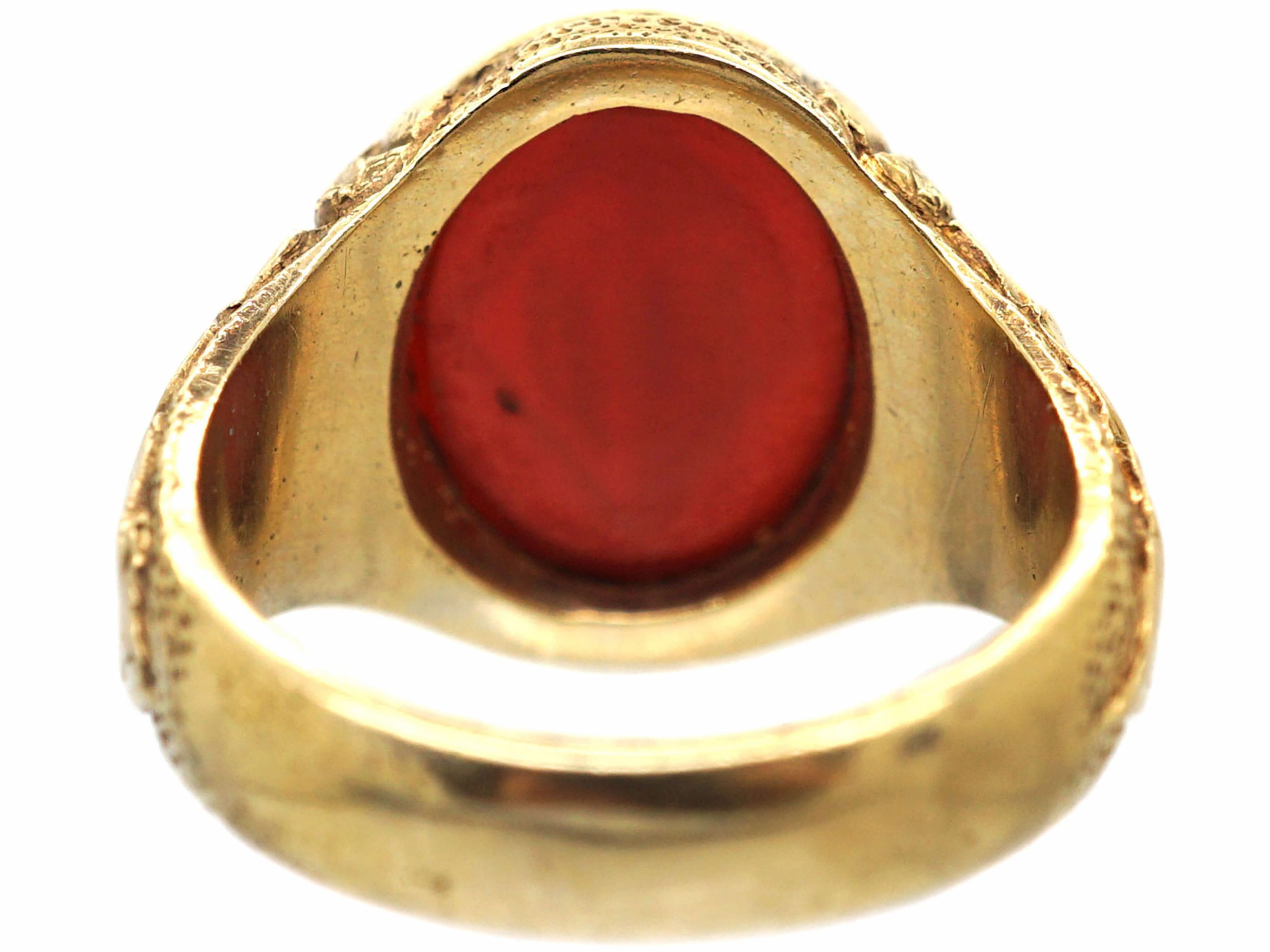 Victorian 18ct Gold Signet Ring with Carnelian Intaglio of a Beehive ...