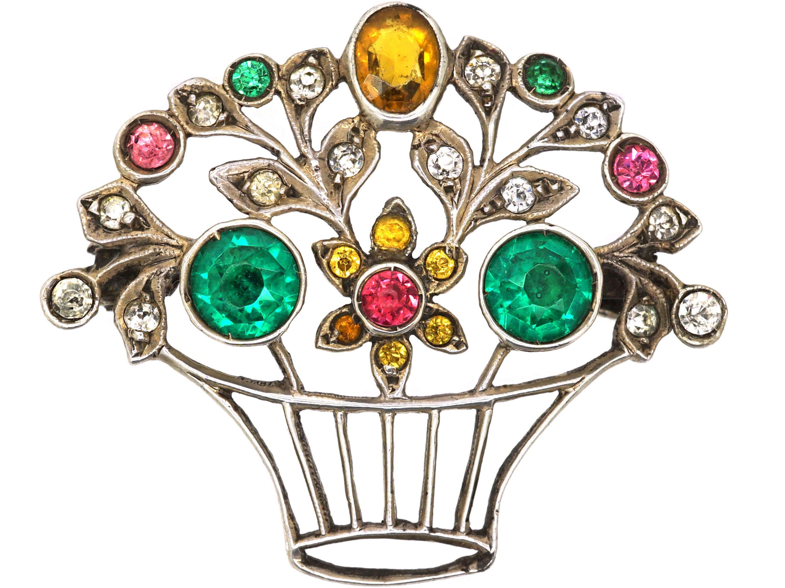 Edwardian Silver & Paste Giardinetti Brooch (939S) | The Antique ...