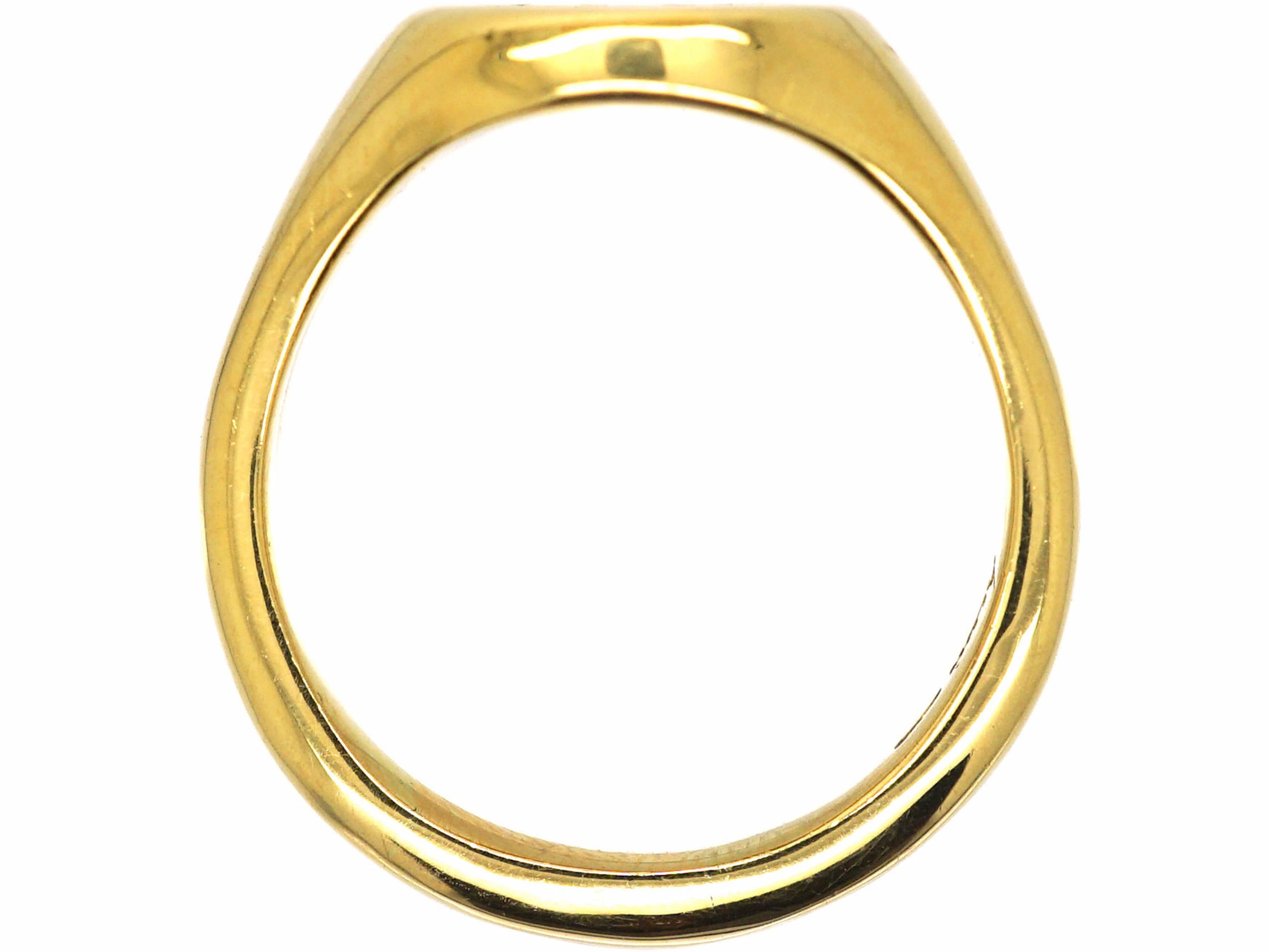 18ct Gold Signet Ring with Bull Taurus Intaglio (45T) | The Antique ...