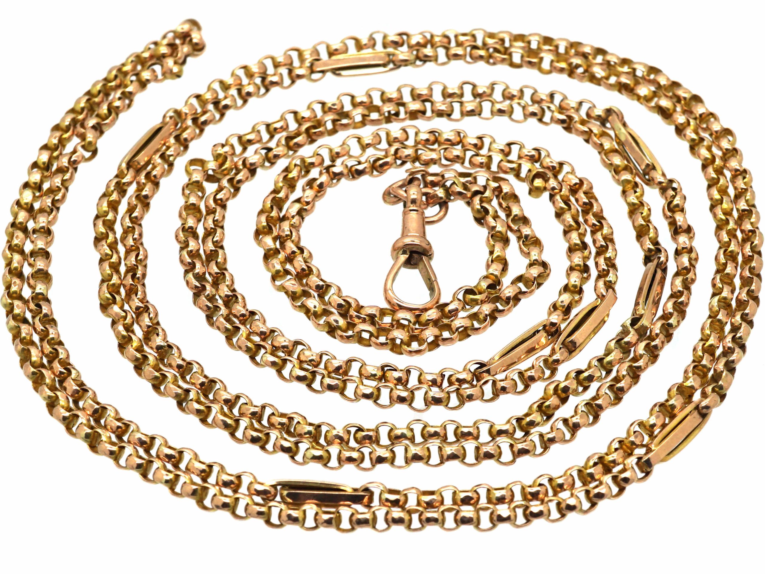 Victorian 9ct Gold Chain with Long Link Detail (209N) | The Antique ...