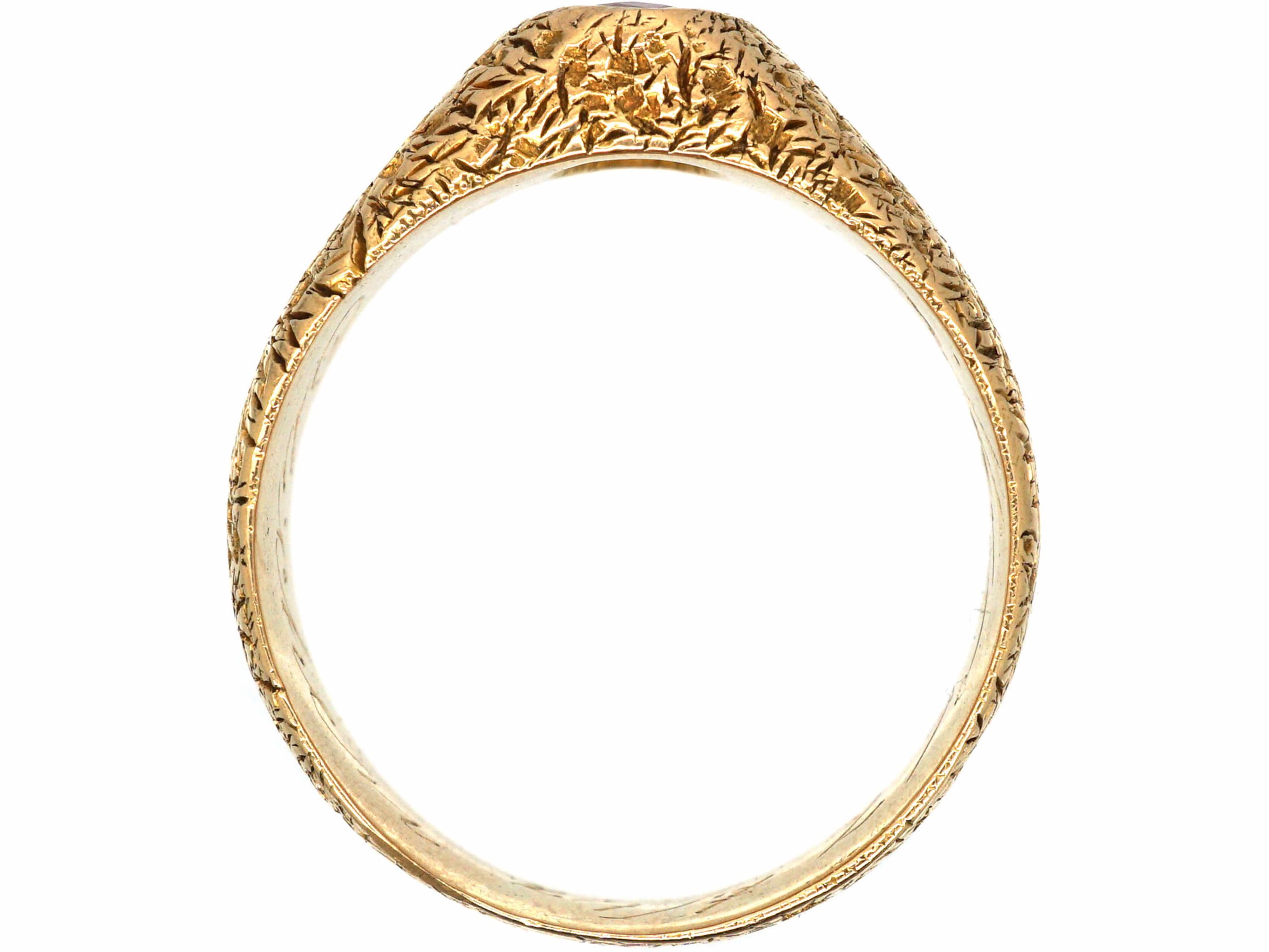 Russian 14ct Gold Ring set with a Ruby (58T) | The Antique Jewellery ...